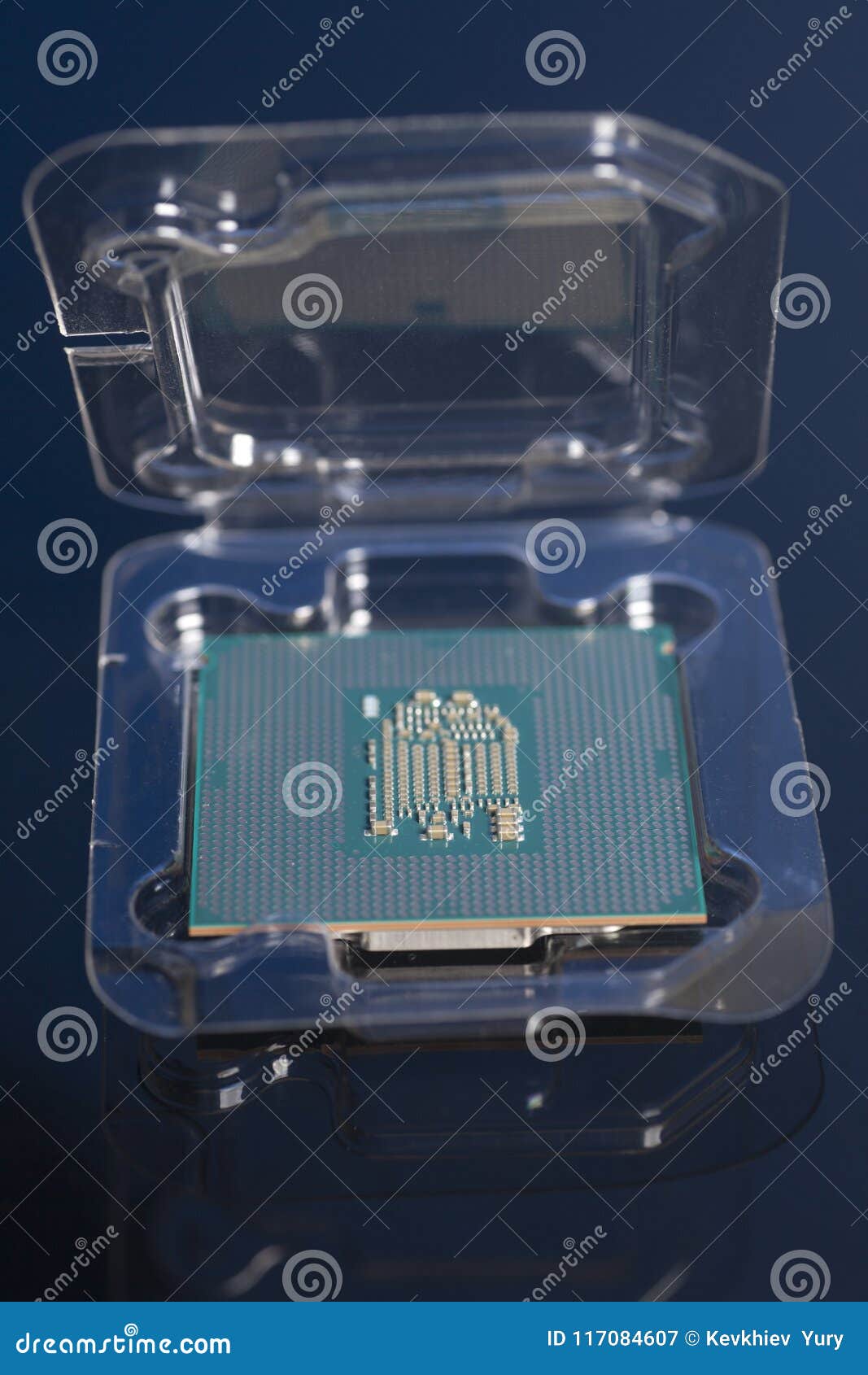 Central Processing Unit CPU Processor Microchip on the Packaging Box ...