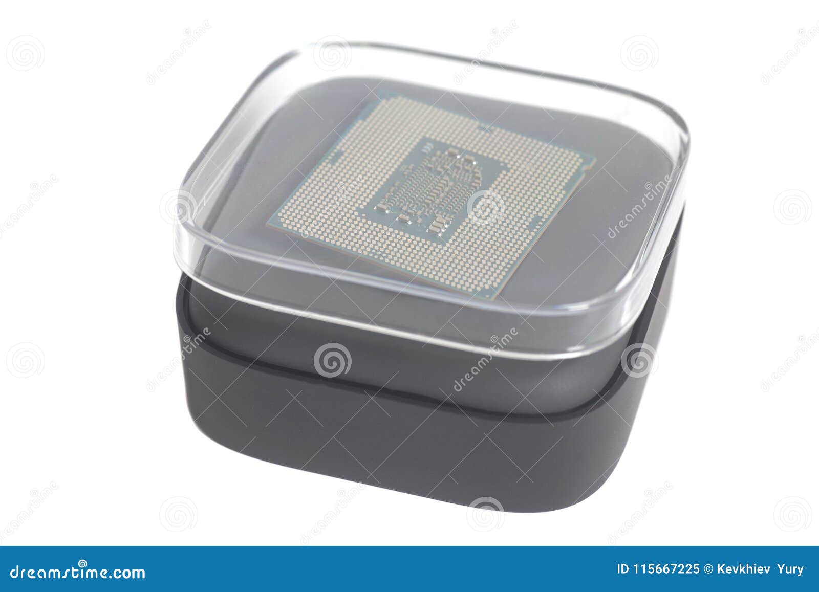 Central Processing Unit CPU Processor Microchip on the Packaging Box ...