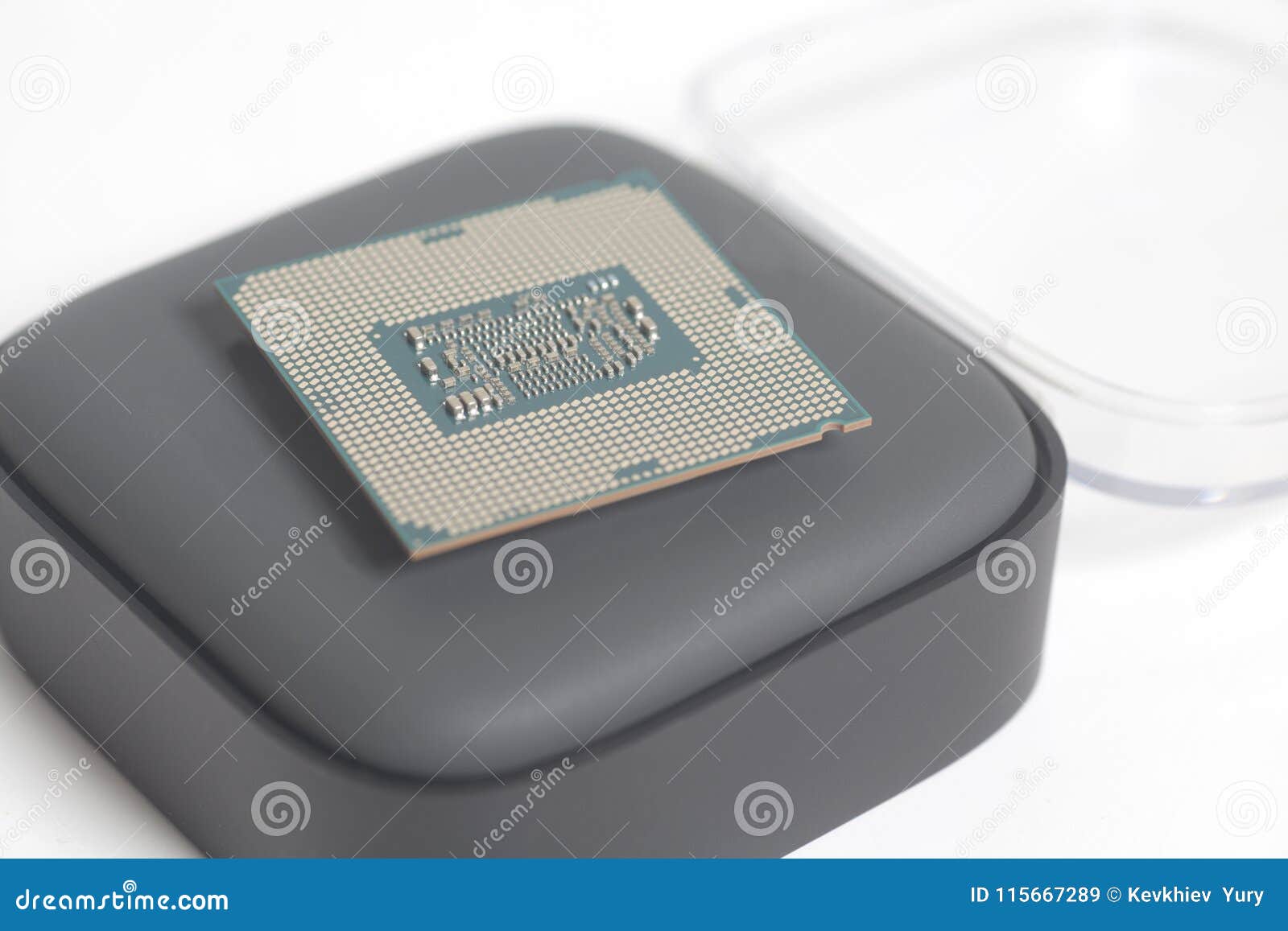 Central Processing Unit CPU Processor Microchip on the Packaging Box ...