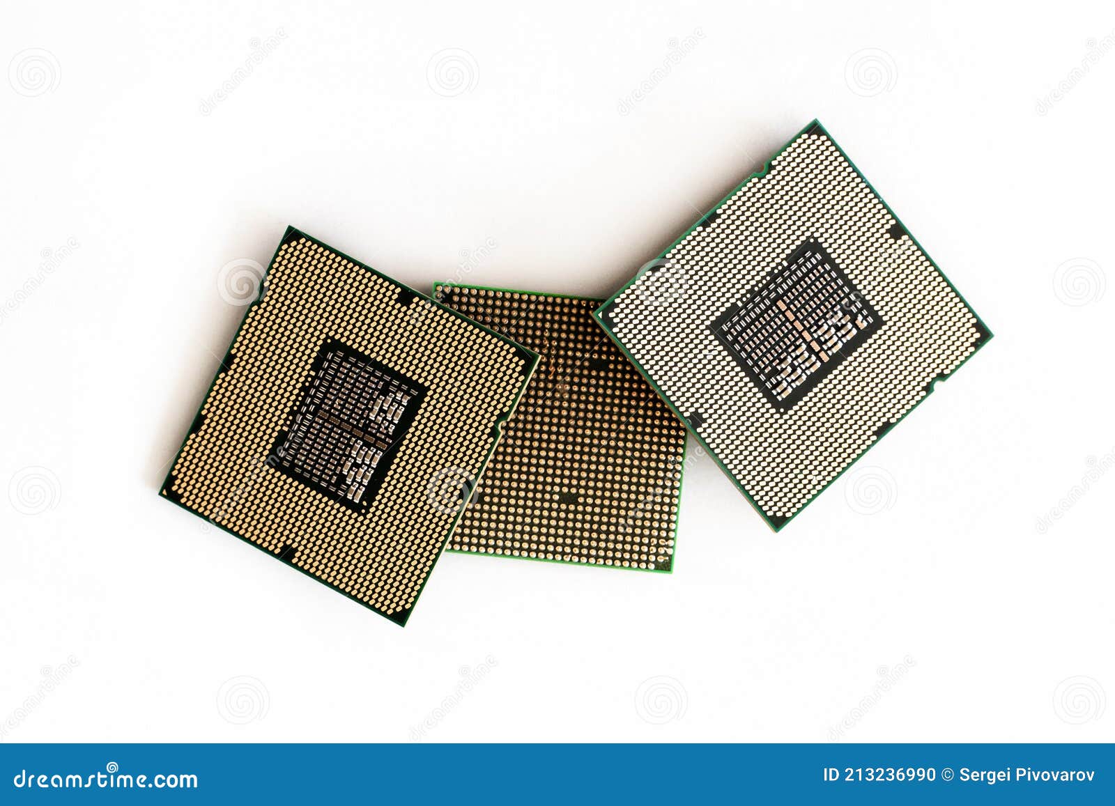 Central Processing Unit, Cpu Three on White Isolated Background Stock ...