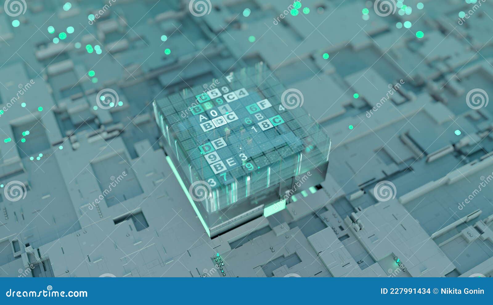 Central Processing Unit is Decoding Data 3D Rendering Illustration ...