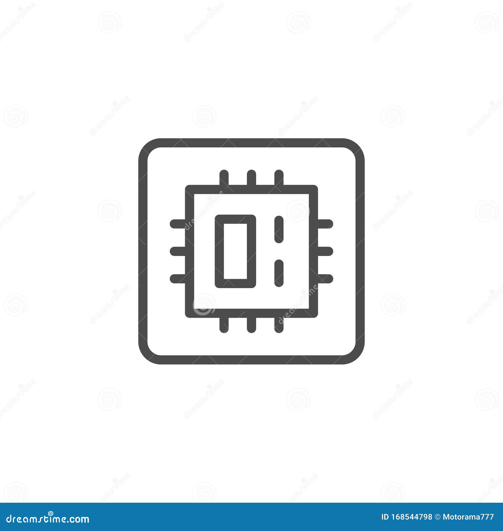 Central Processing Unit Line Outline Icon Stock Vector - Illustration ...
