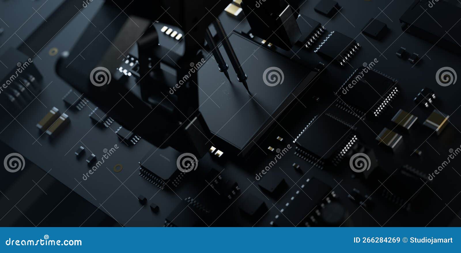 Central Processing Unit on a PCB Stock Illustration - Illustration of ...