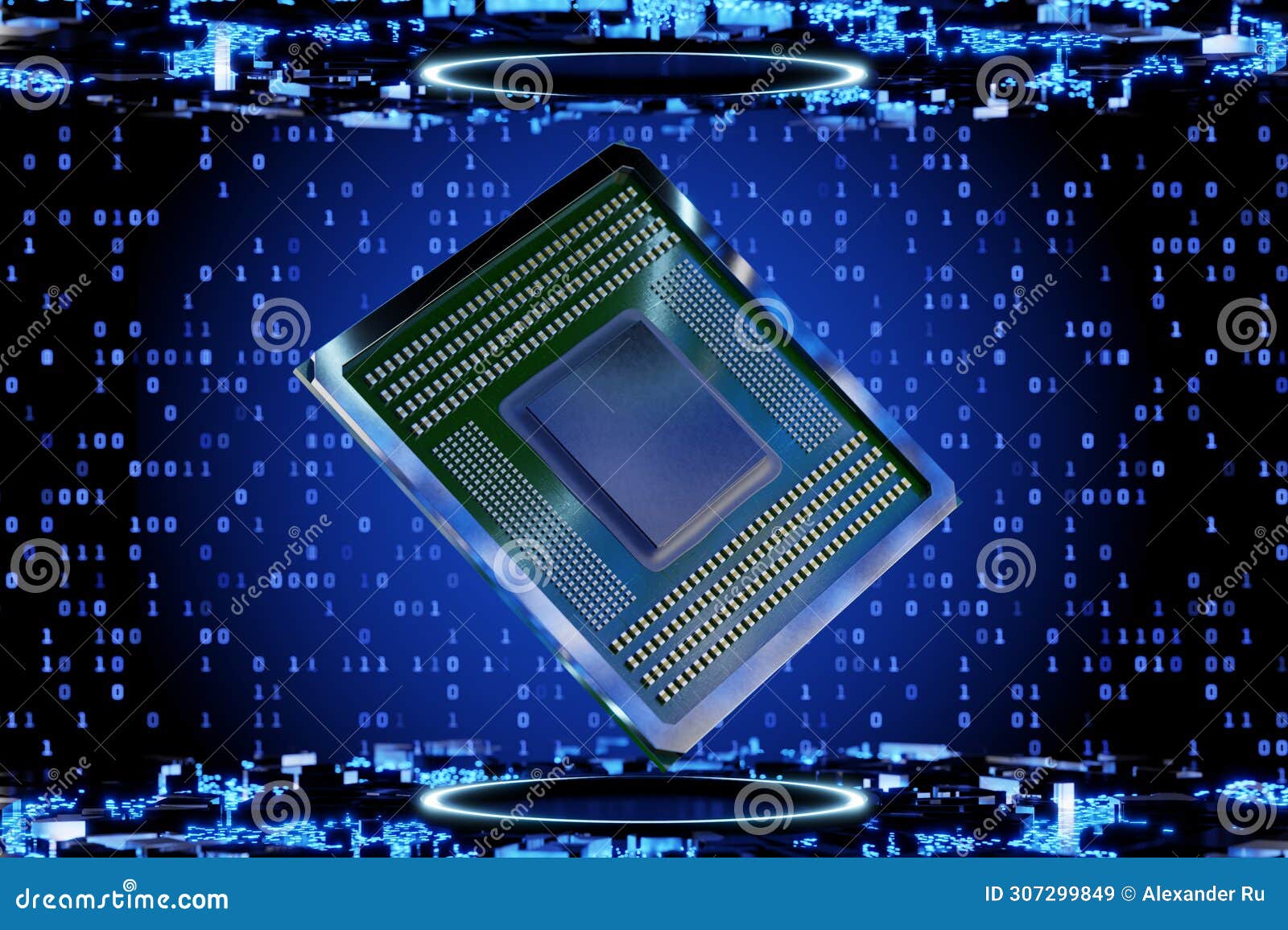 Central Processor on an Electronic Board. New Microprocessor. Abstract ...