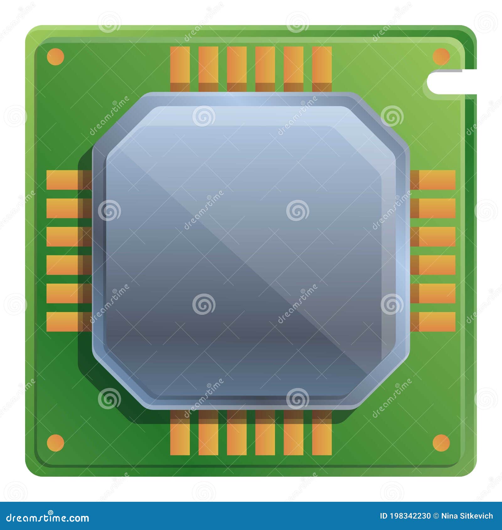 Central Processor Icon, Cartoon Style Stock Vector - Illustration of ...