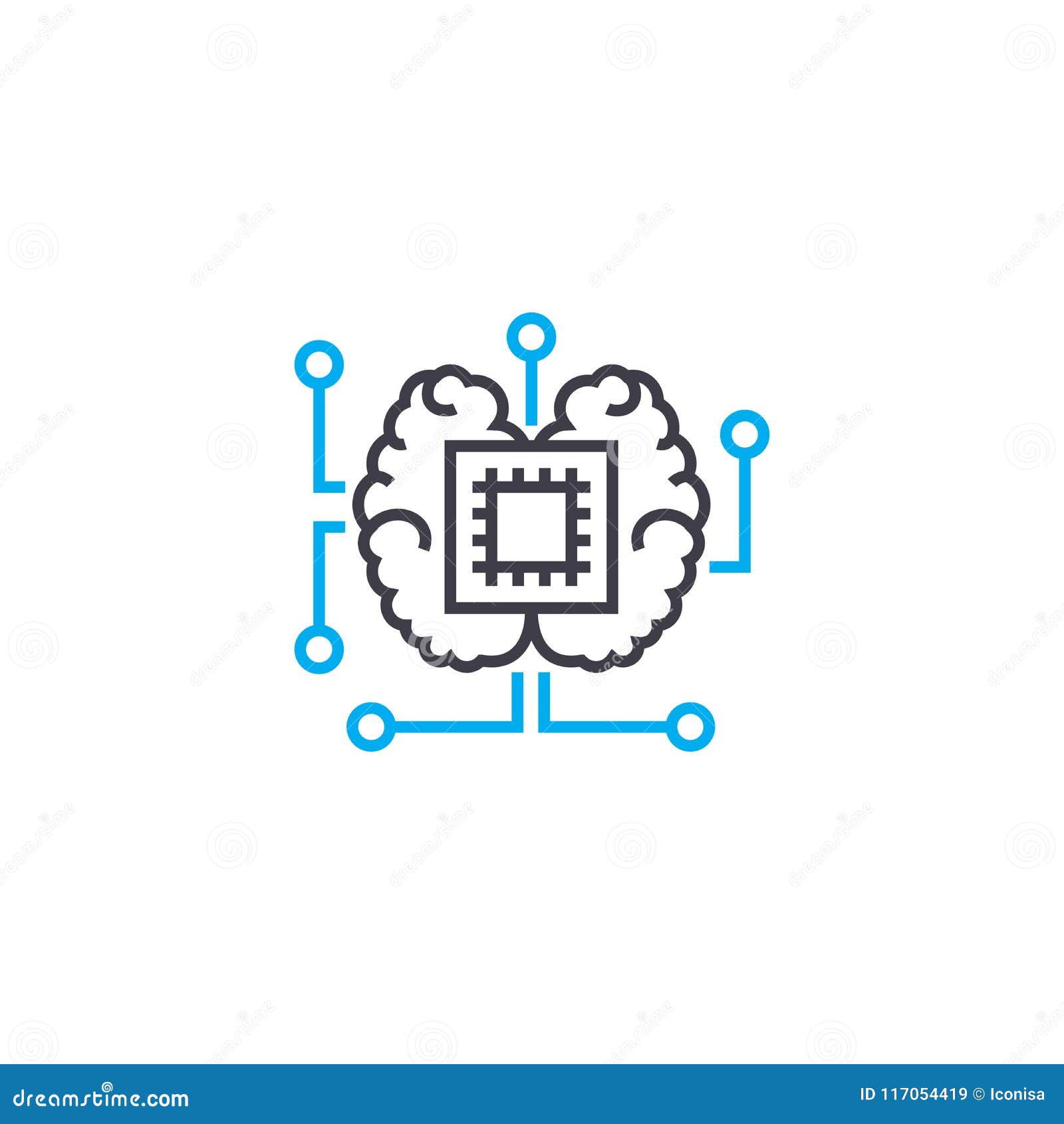 Central Processor Linear Icon Concept. Central Processor Line Vector ...