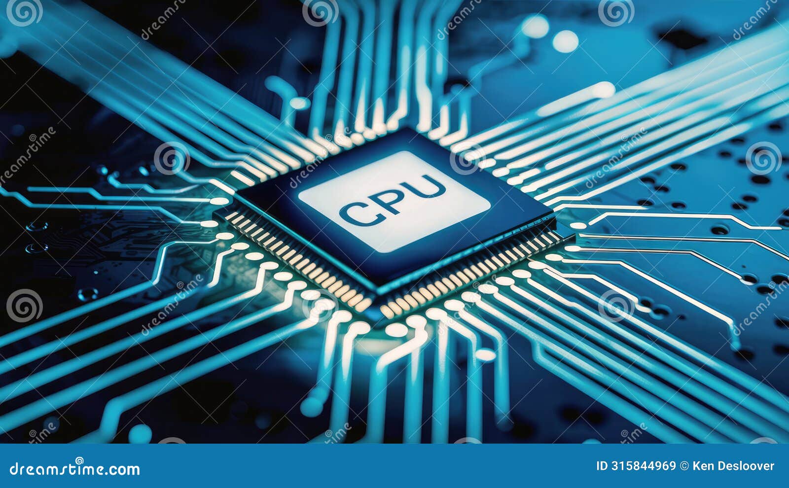 Central Processor Unit CPU Circuit Board, AI Artificial Intelligence ...