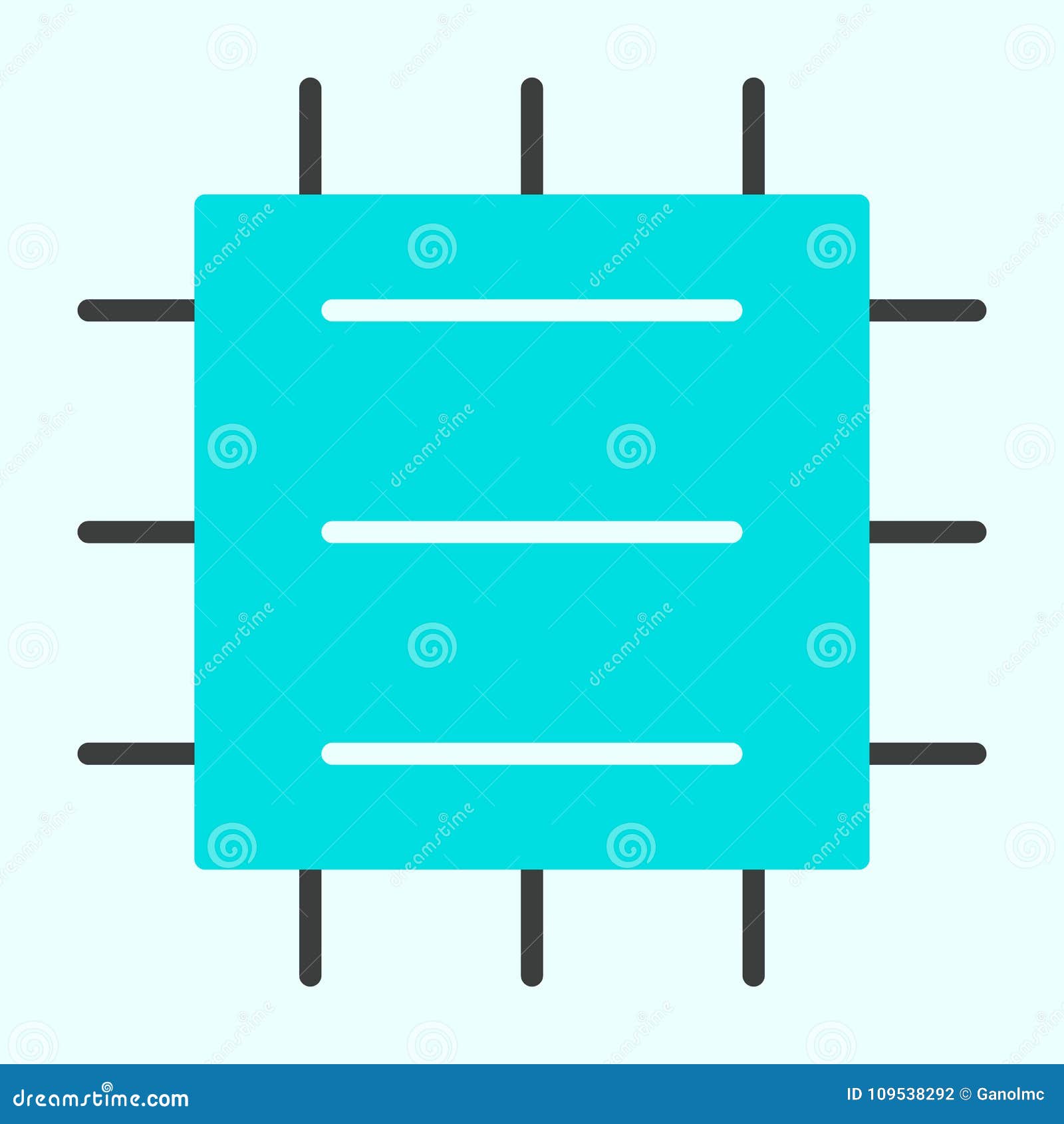 Central Processor Unit Icon. CPU Vector Simple Minimal 96x96 Pictogram ...