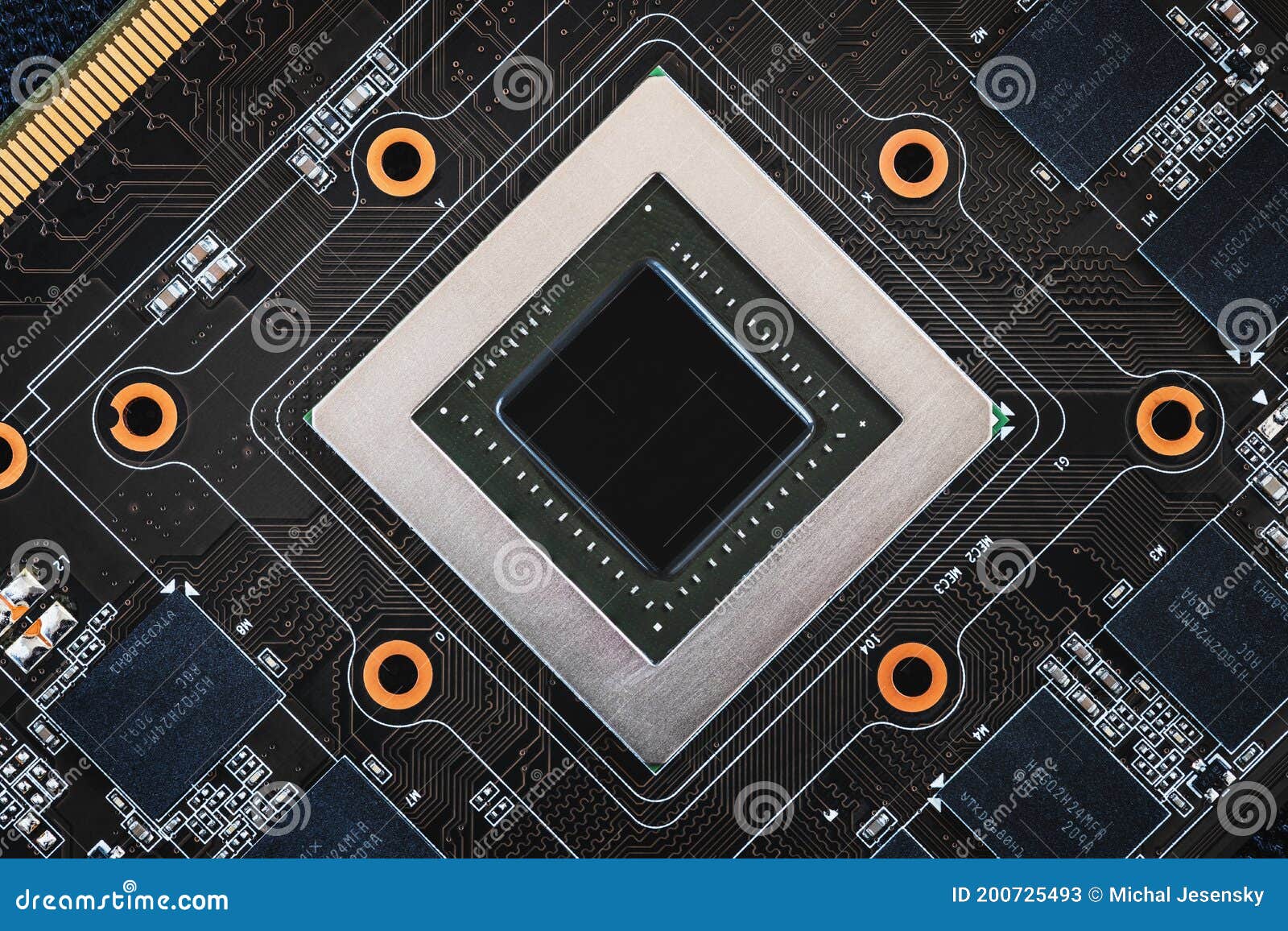 Central Processor Unit Circuit Board Stock Image - Image of central ...