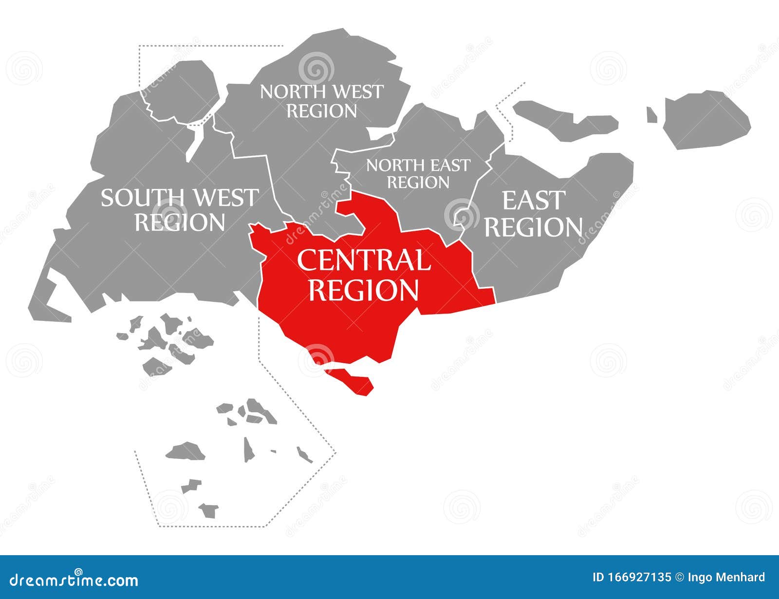 Map Of Central Singapore ,CDC Districts In Singapore Country On White ...