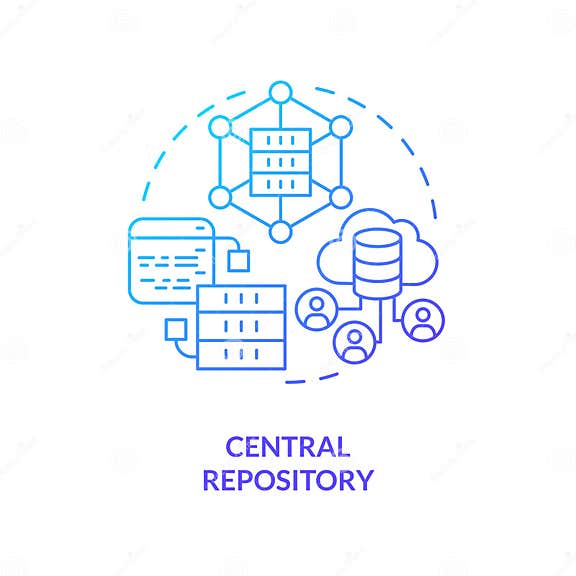 Central Repository Blue Gradient Concept Icon Stock Vector ...