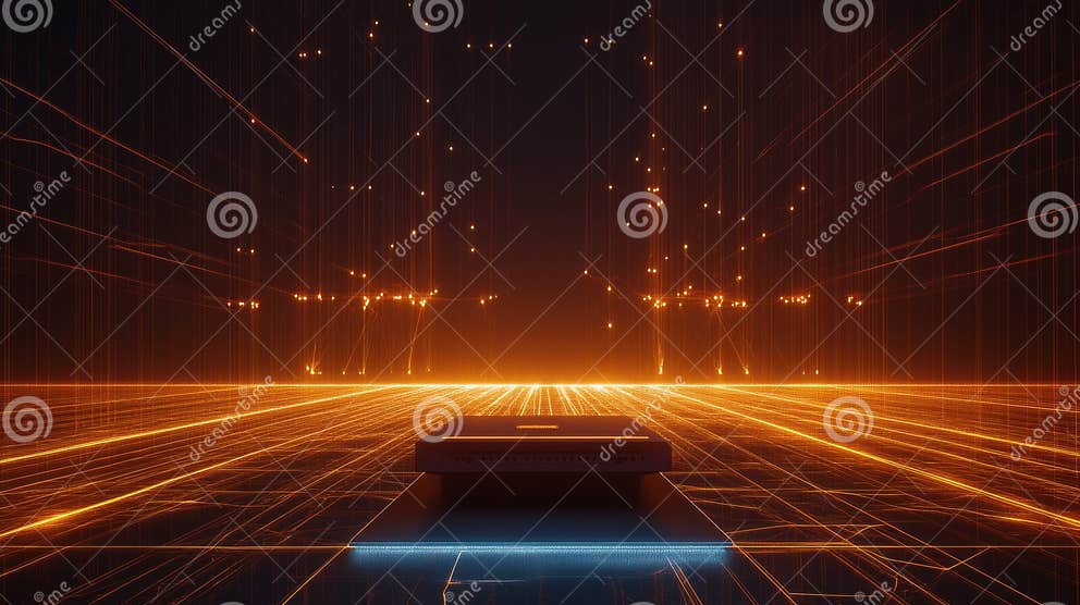 A Central Router Connects Multiple Network Cables, Surrounded by ...