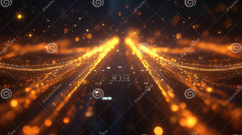A Central Router Surrounded by Vibrant, Glowing Lines Represents ...