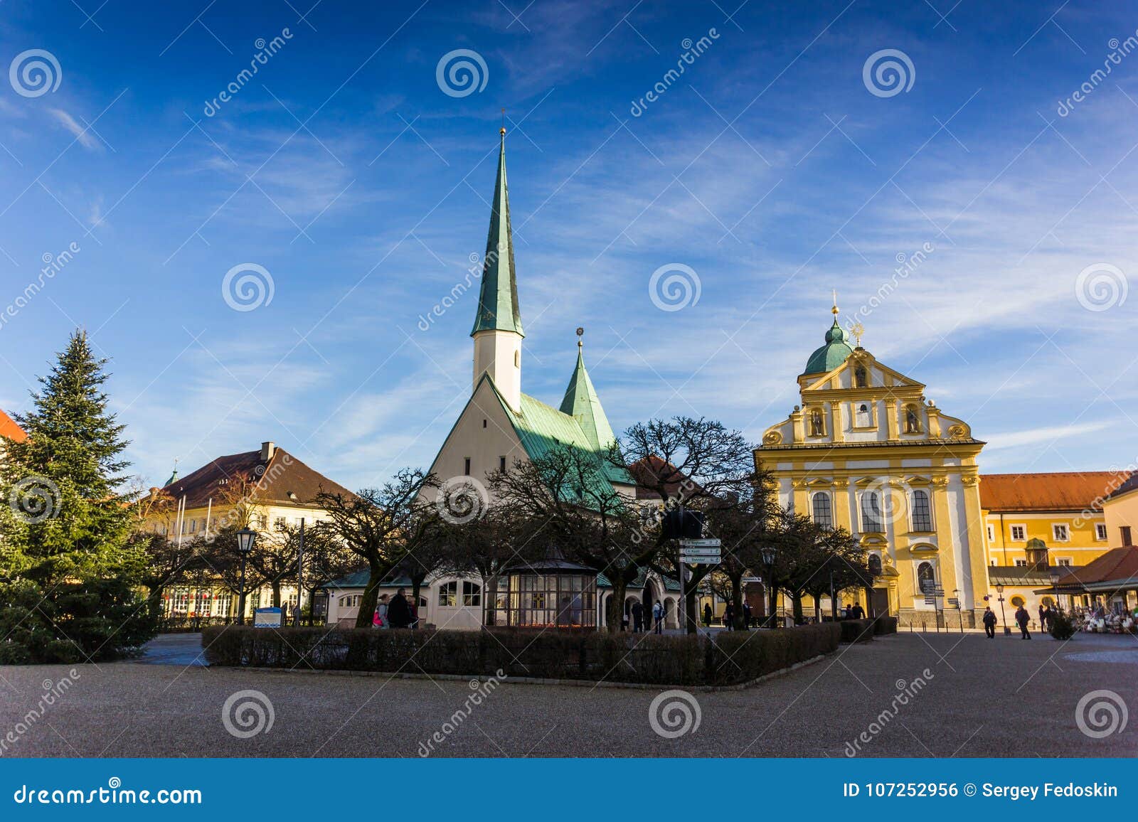 Altotting in Bavaria. Winter in Germany Stock Photo - Image of central ...