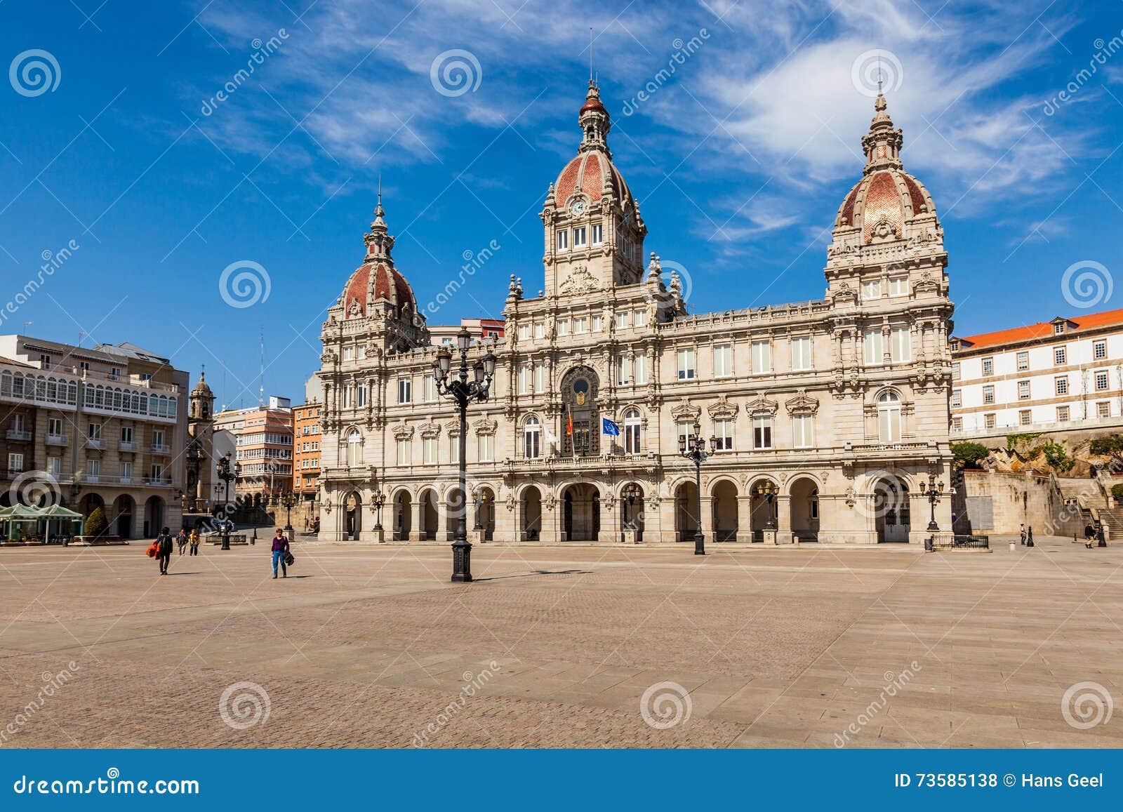 Central Square and City Hall of a Coruna, Spain Editorial Stock Photo ...