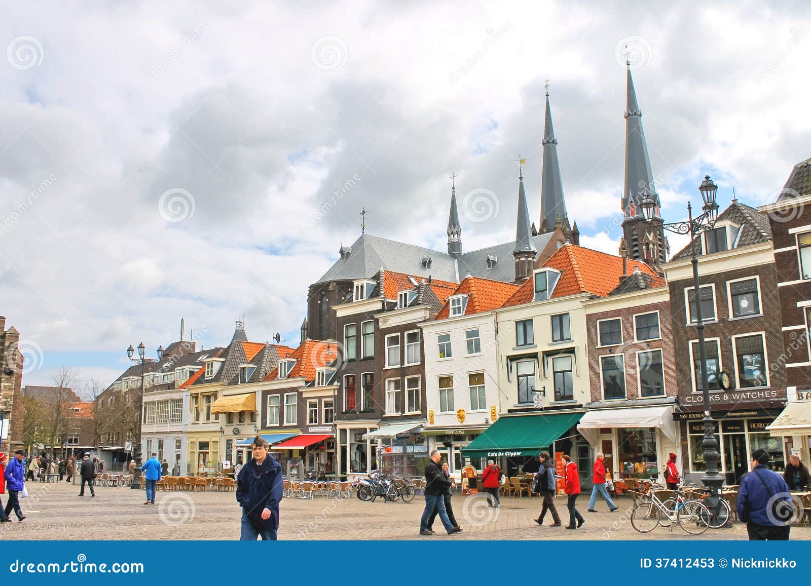 The Central Square in Delft. Netherlands Editorial Stock Photo - Image ...