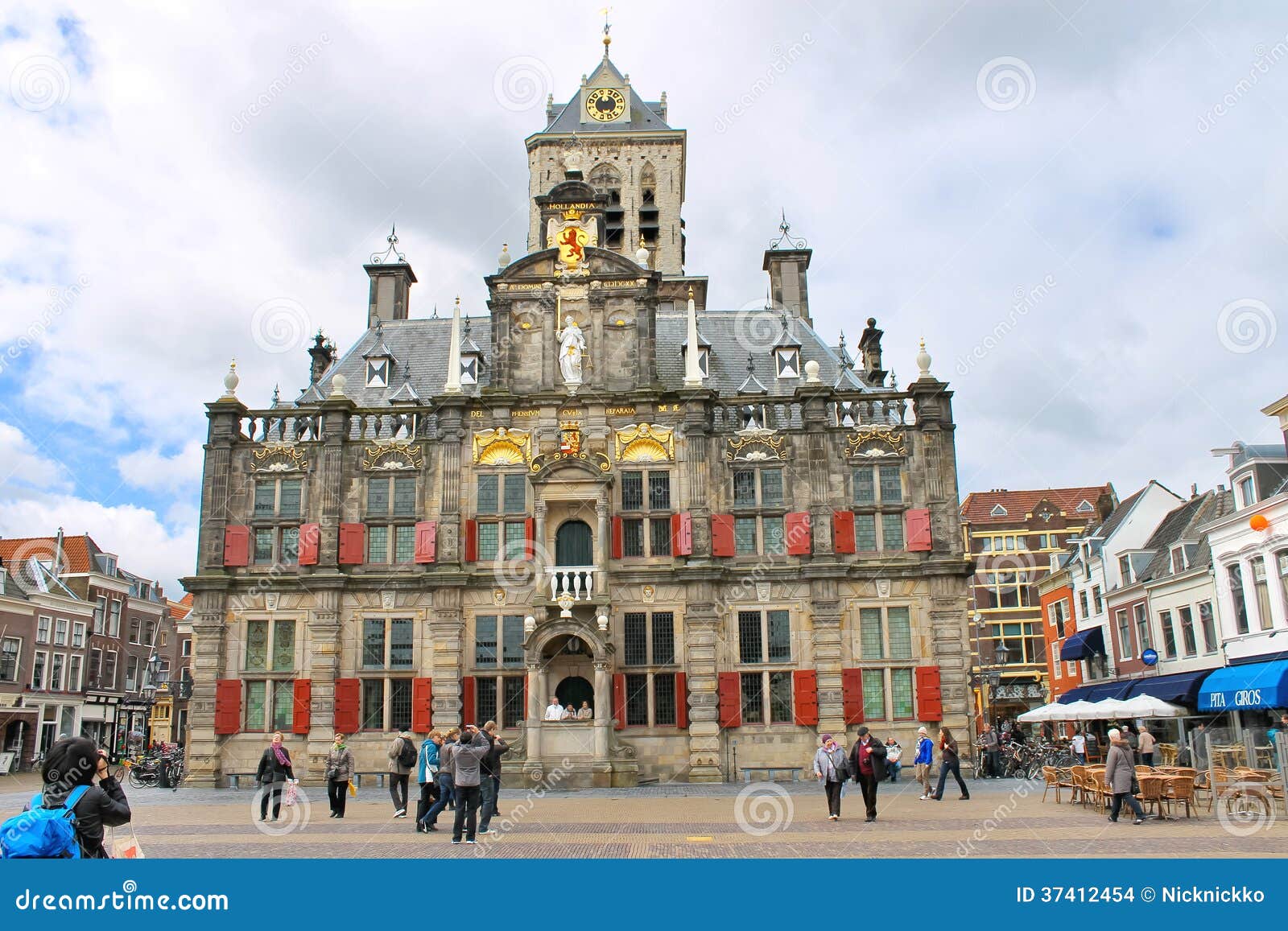 The Central Square in Delft. Netherlands Editorial Stock Image - Image ...
