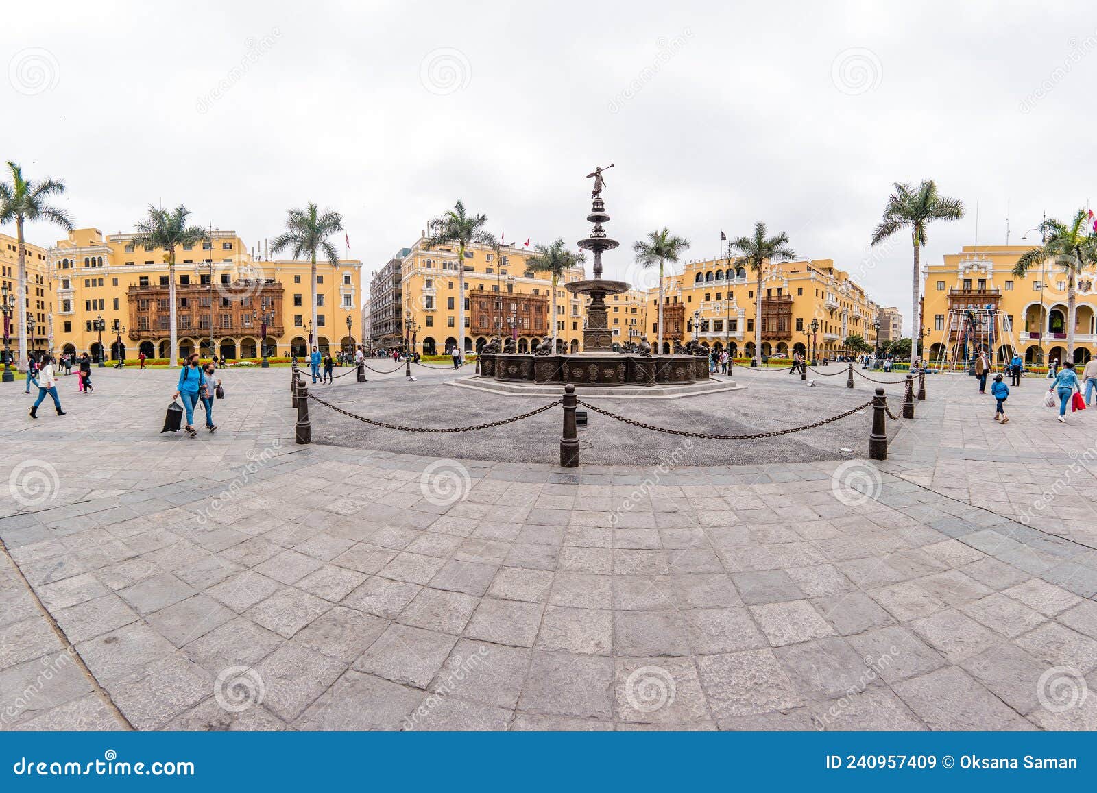 Central Square in the Historic Center of Lima in Peru Editorial Stock ...