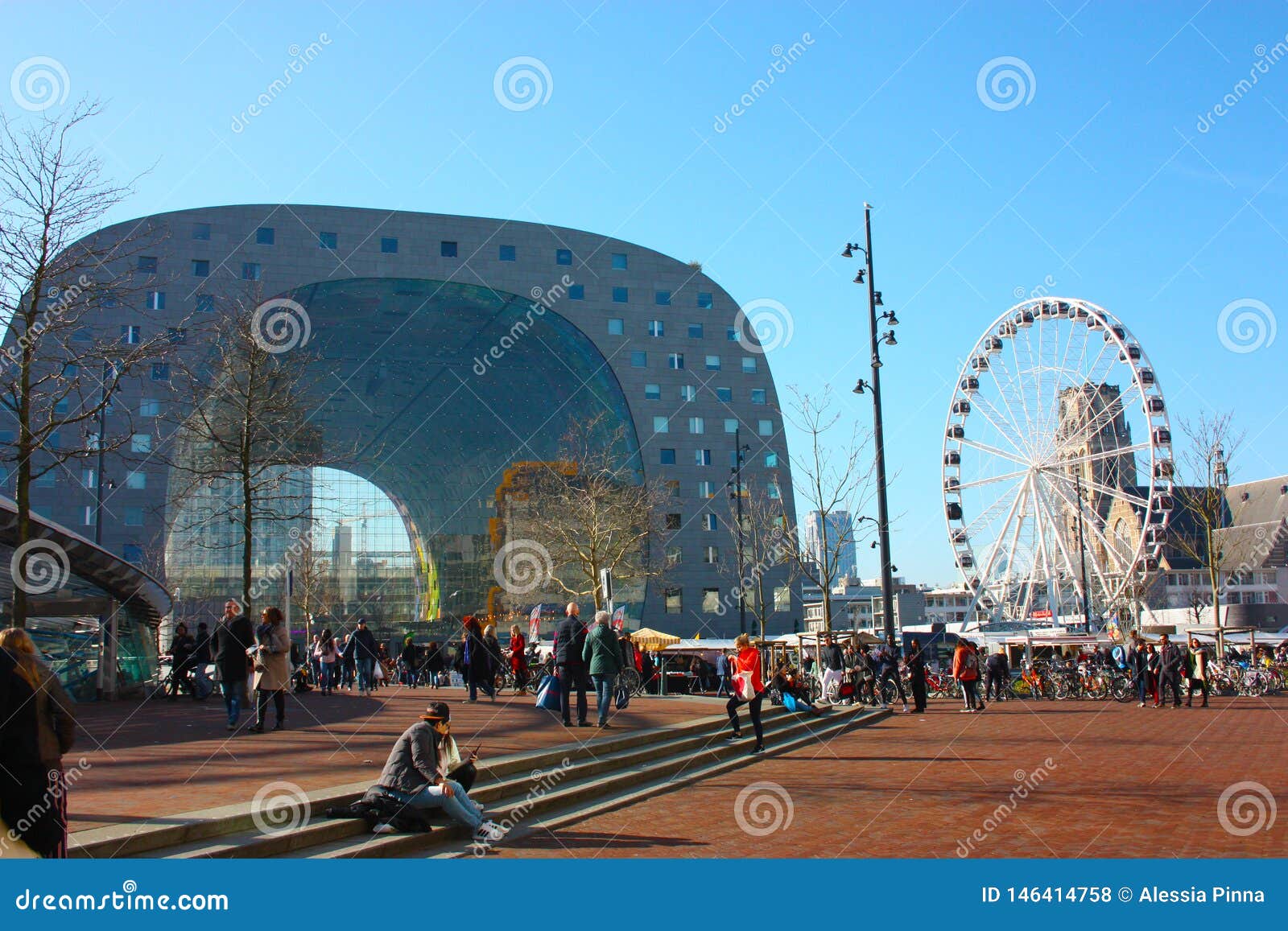 Central Square of the Rotterdam Market in the Dutch Metropolis. Nice ...