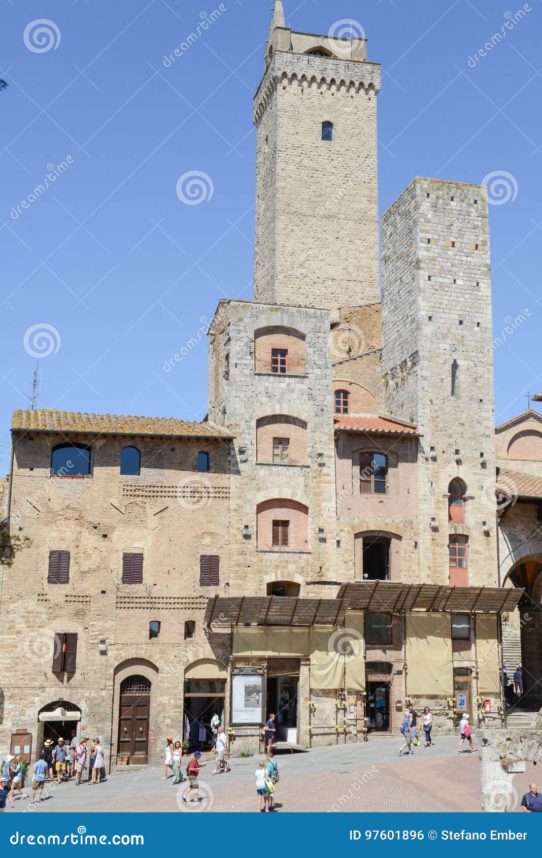 The Central Square of San Gimignano on Italy Editorial Photo - Image of ...