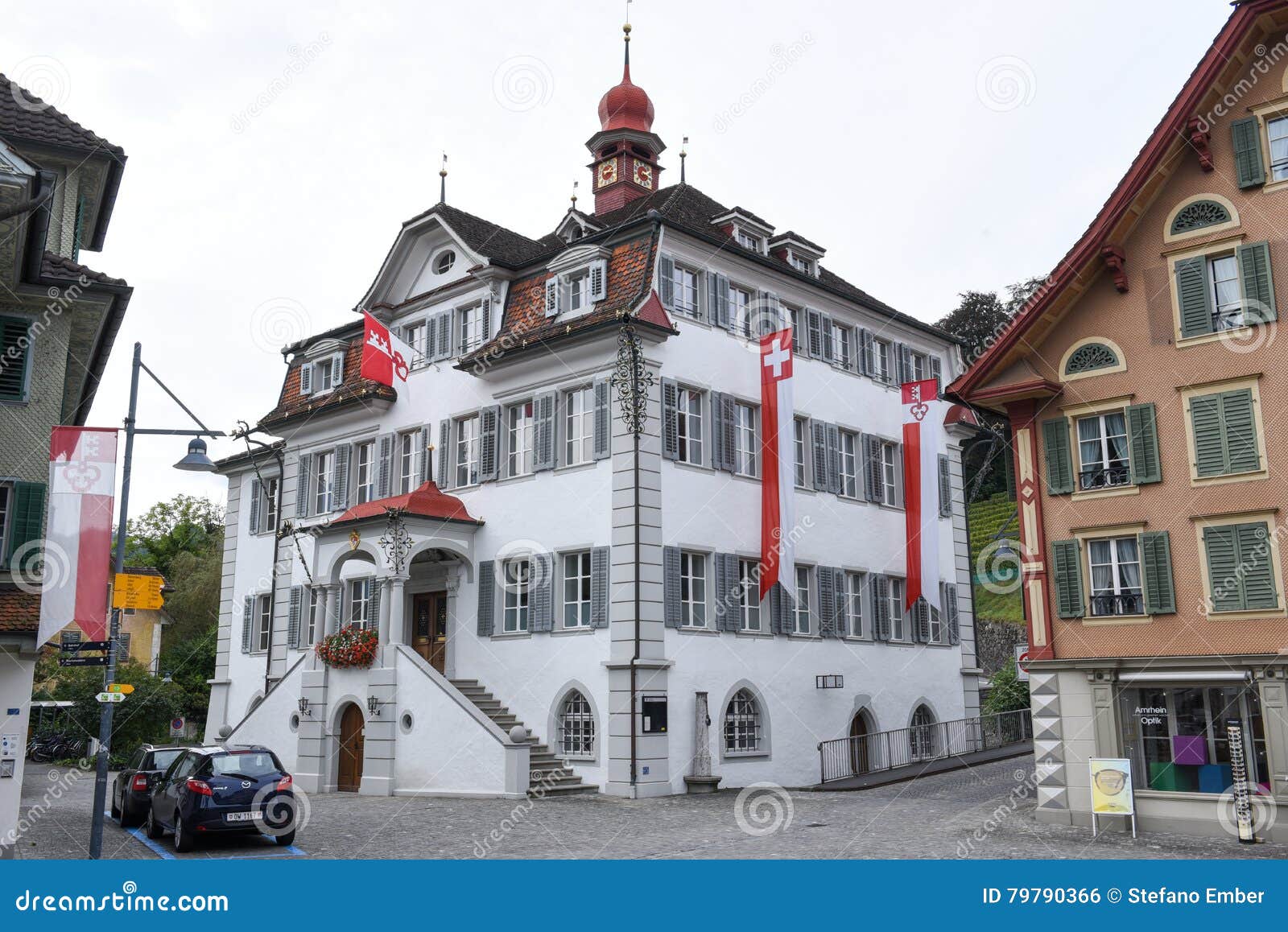 The Central Square of Sarnen on the Swiss Alps Editorial Photo - Image ...