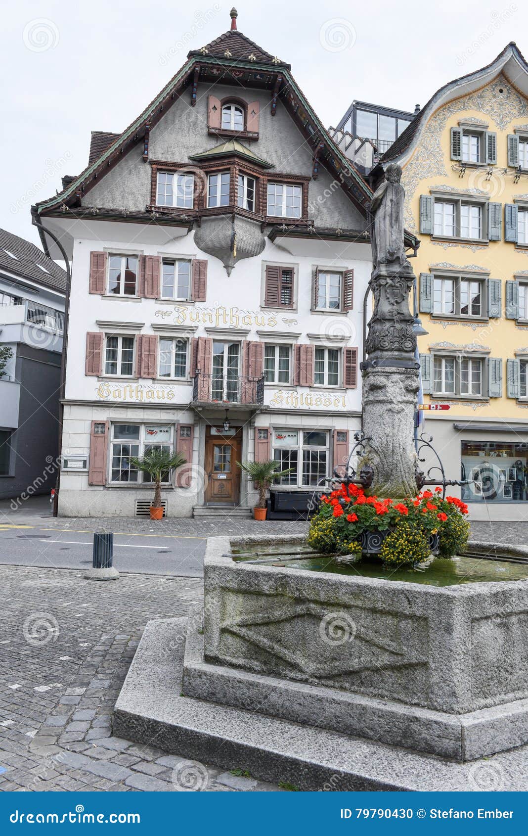 The Central Square of Sarnen on the Swiss Alps Editorial Image - Image ...