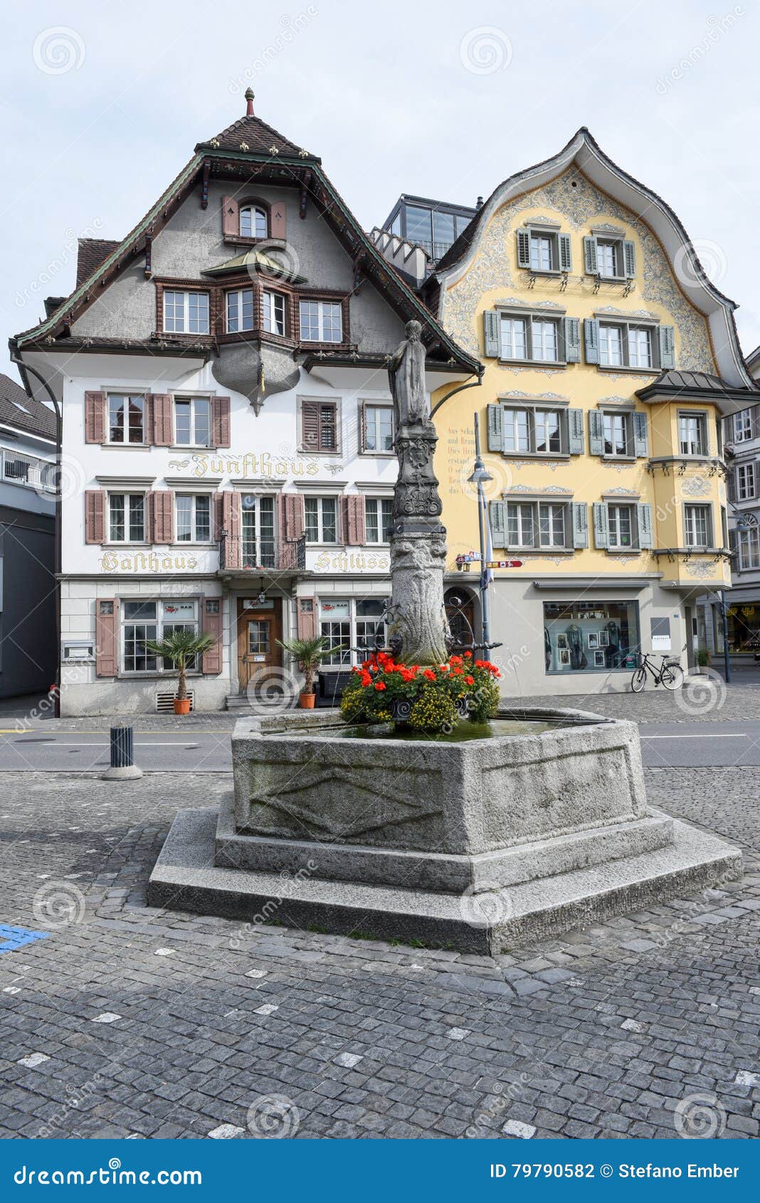 The Central Square of Sarnen on the Swiss Alps Editorial Photography ...