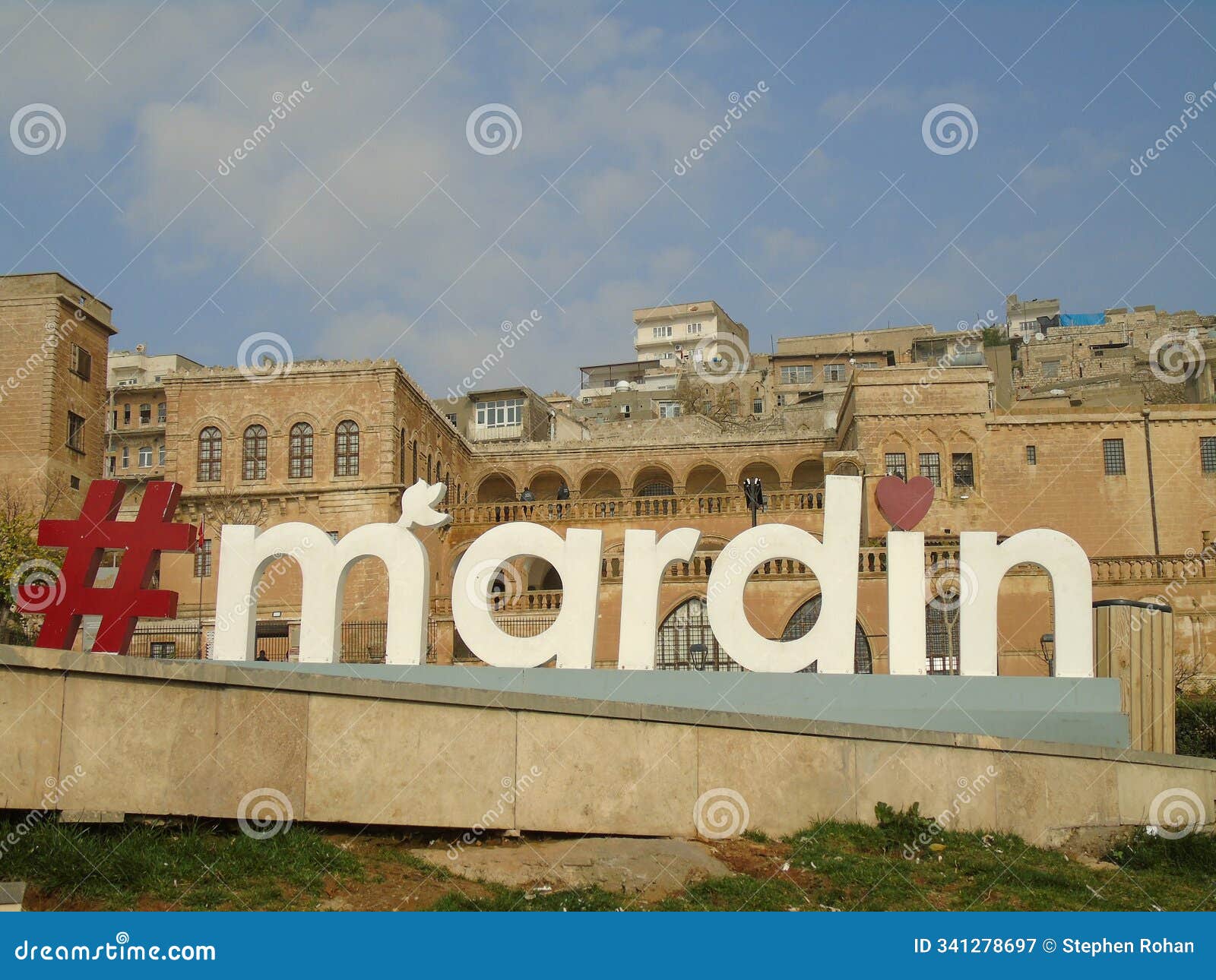 The Central Square and Sign for Mardin in Eastern Turkey Stock Image ...