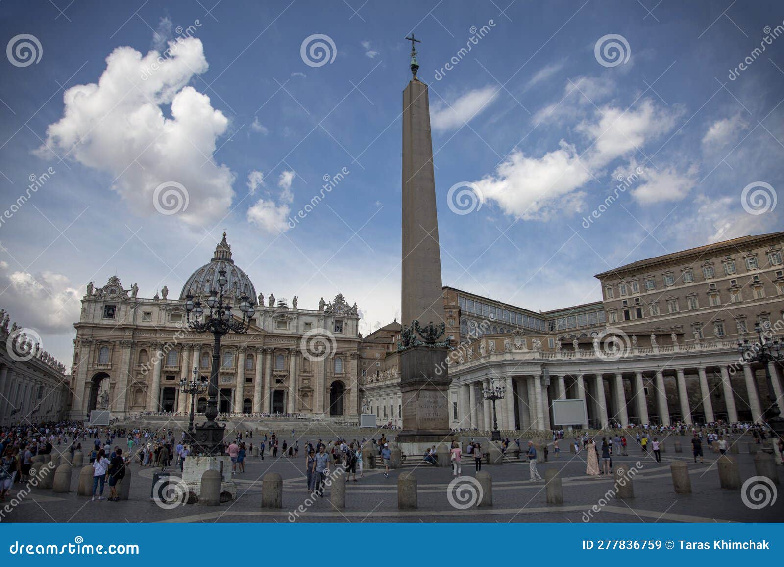 The Central Square in the Vatican - St. Peter S Square with a Column of ...