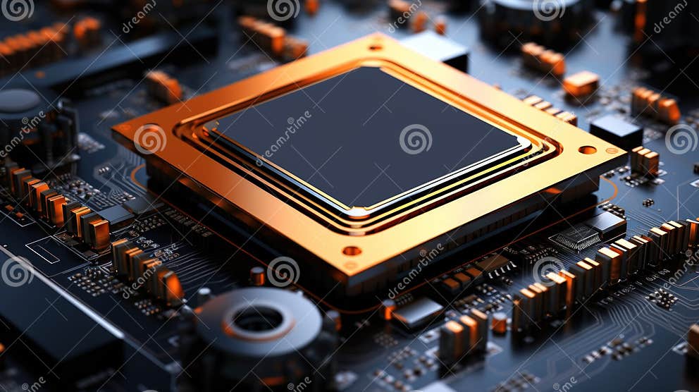 Central Storage Unit. CPU. Generative AI Stock Illustration ...