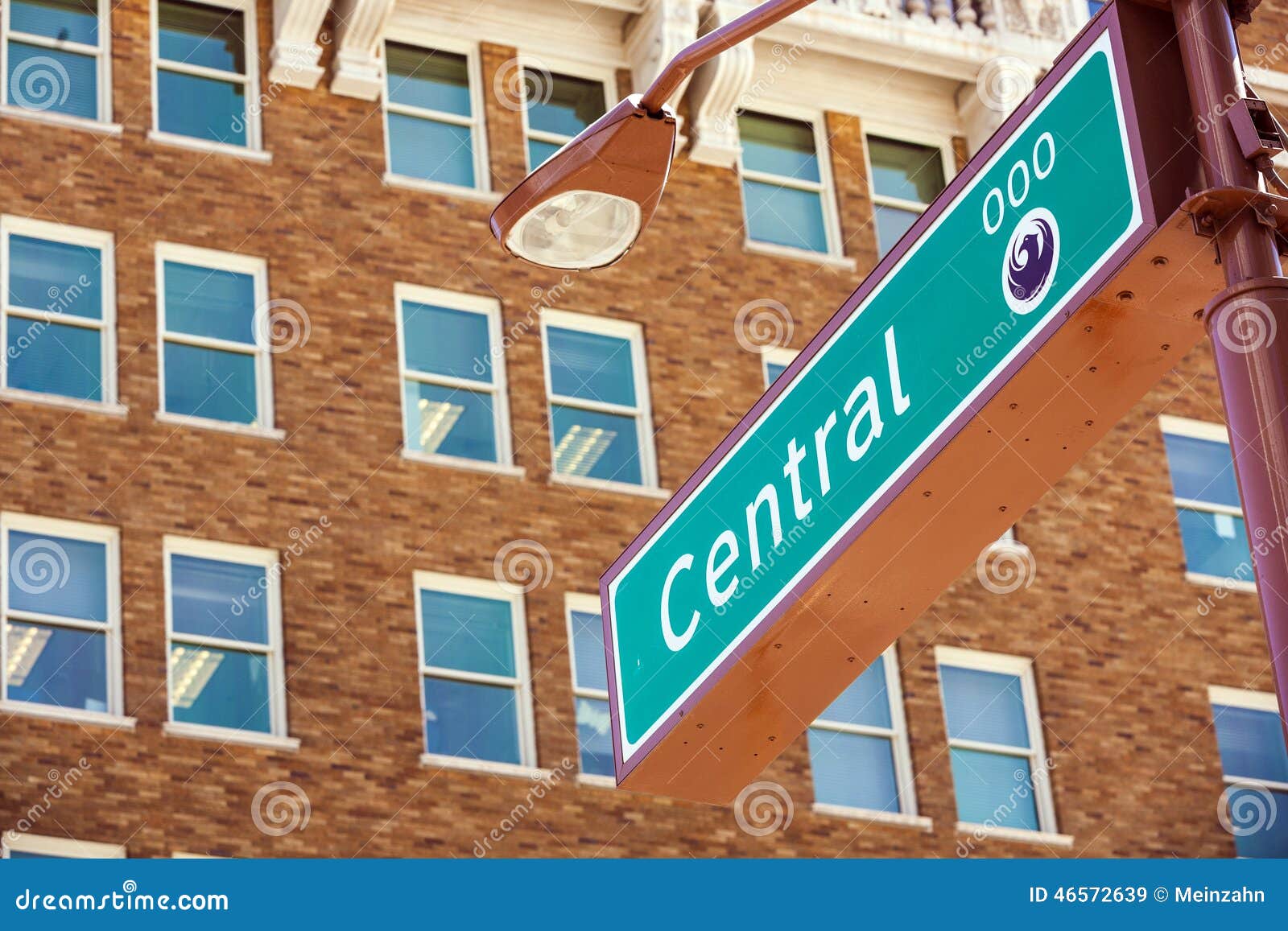 Central Street Sign in Phoenix Stock Image - Image of downtown, green ...