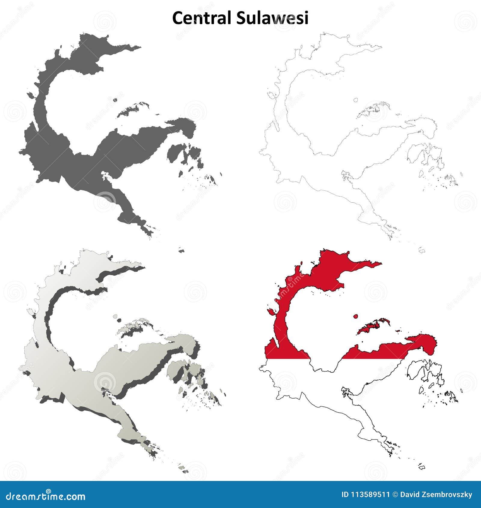 Central Sulawesi Blank Outline Map Set Stock Vector - Illustration of ... Central Sulawesi Blank Outline Map Set Stock Vector - Illustration of ...