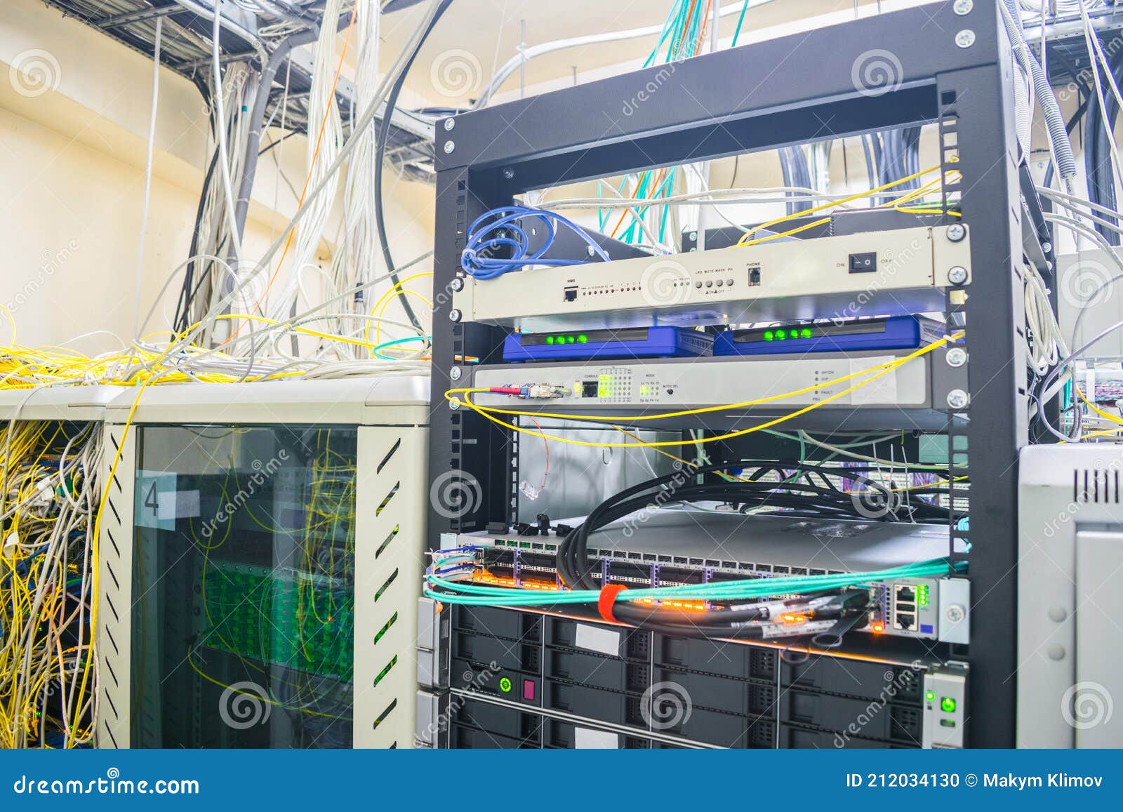 The Central Technical Site of the Internet Provider. Computer Equipment ...
