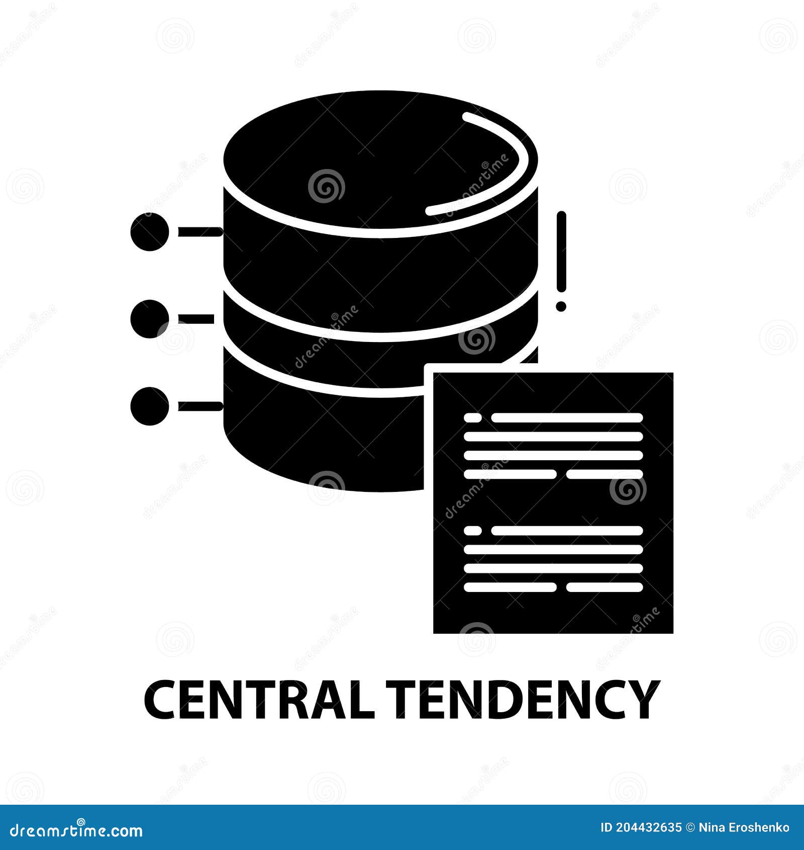 Central Tendency Icon, Black Vector Sign with Editable Strokes, Concept ...