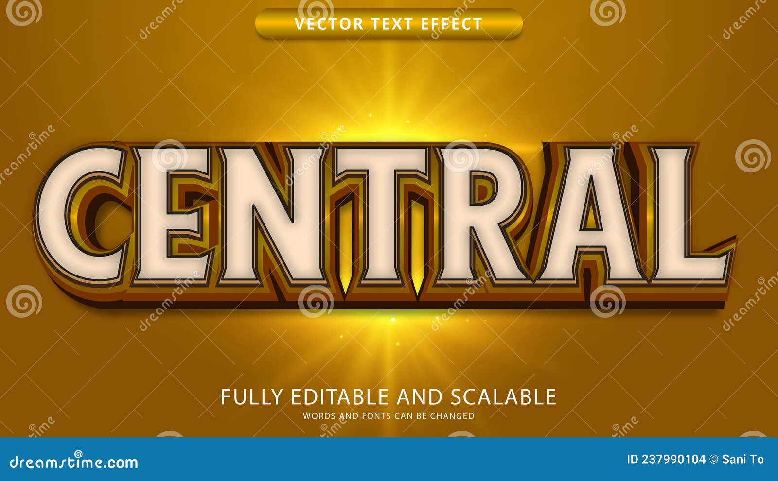 Central Text Effect Editable Eps File Stock Vector - Illustration of ...