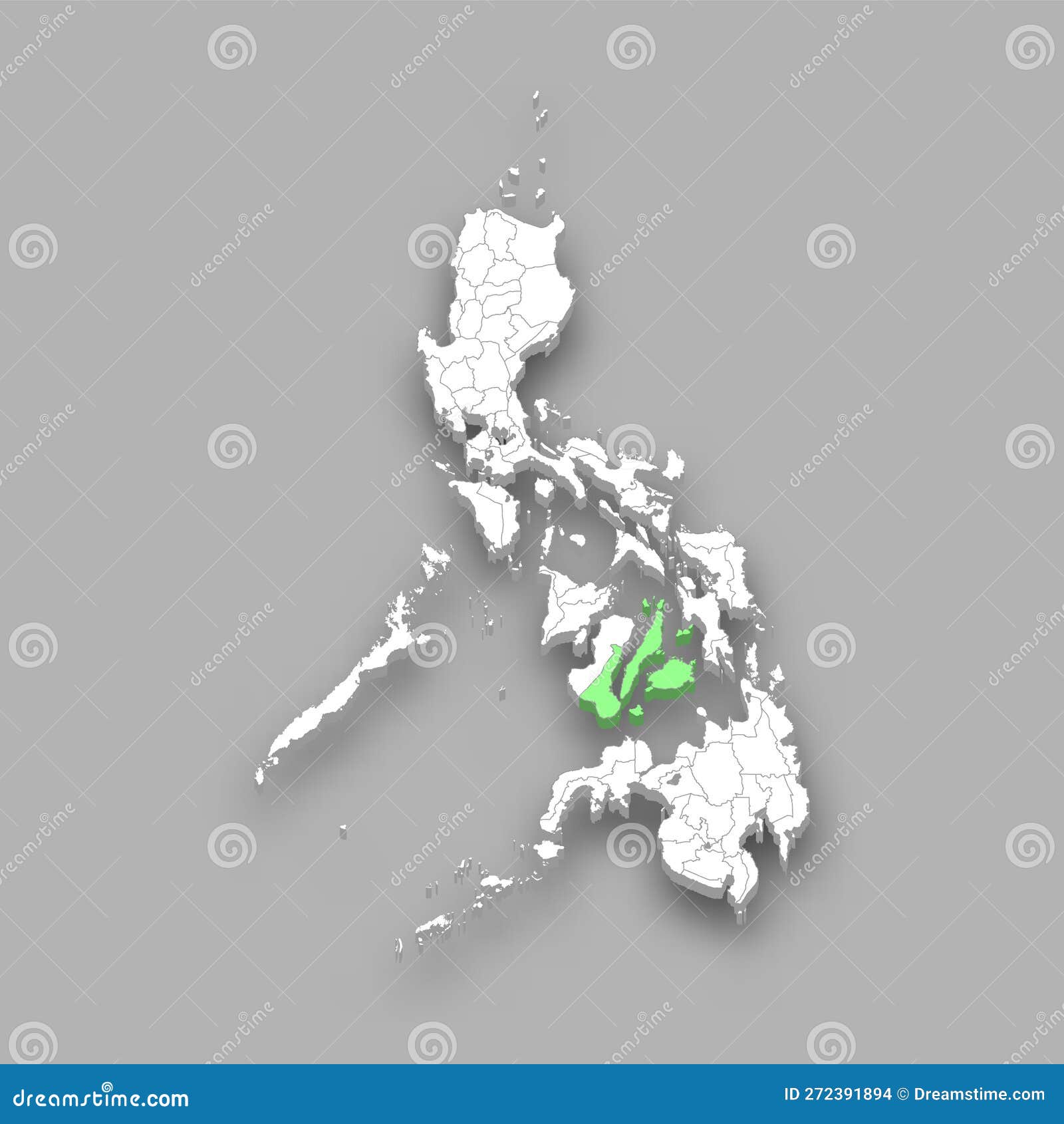 Central Visayas Red Highlighted In Map Of Philippines Royalty-Free ...