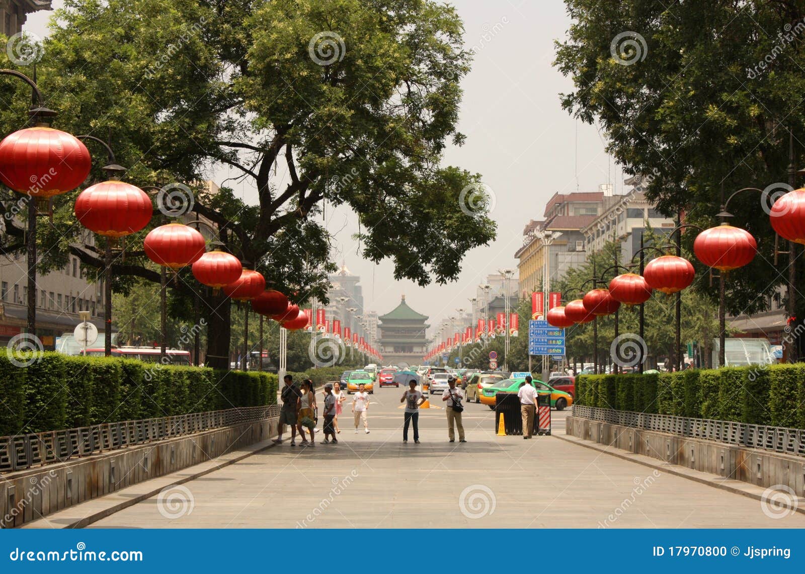 Central West Street of Xian, China Editorial Image - Image of mist ...