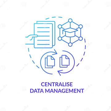 Centralise Data Management Blue Gradient Concept Icon Stock Vector ...