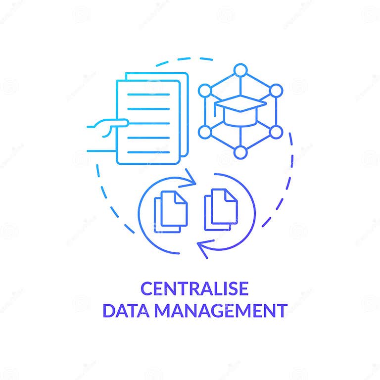 Centralise Data Management Blue Gradient Concept Icon Stock Vector ...