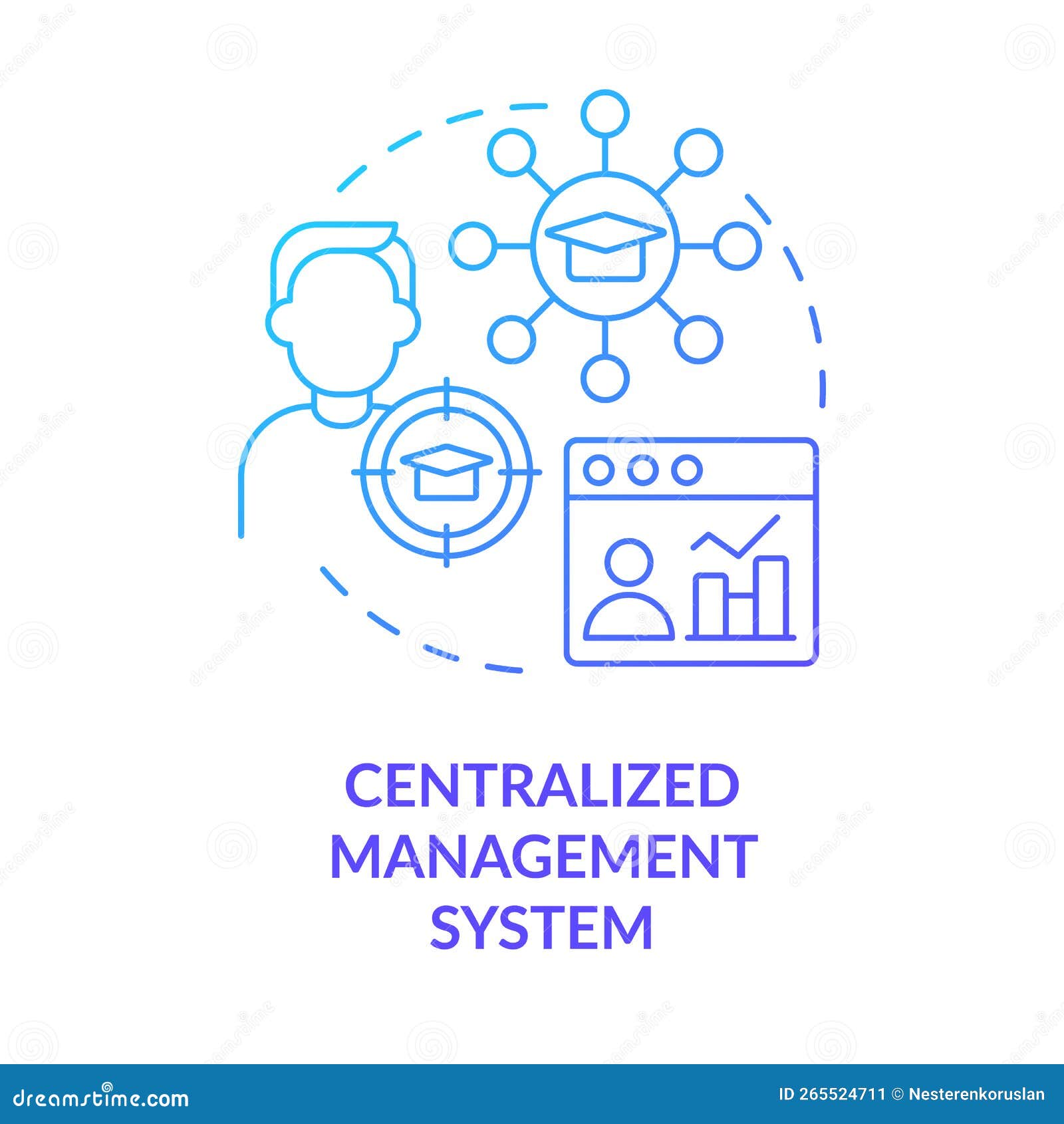 Centralised Management System Blue Gradient Concept Icon Stock Vector ...