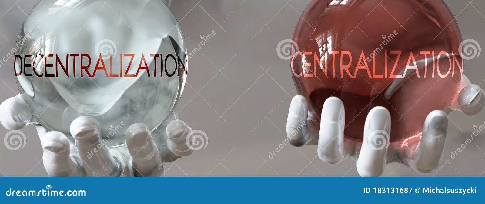 Centralization and Decentralization As a Choice, Pictured As Words ...