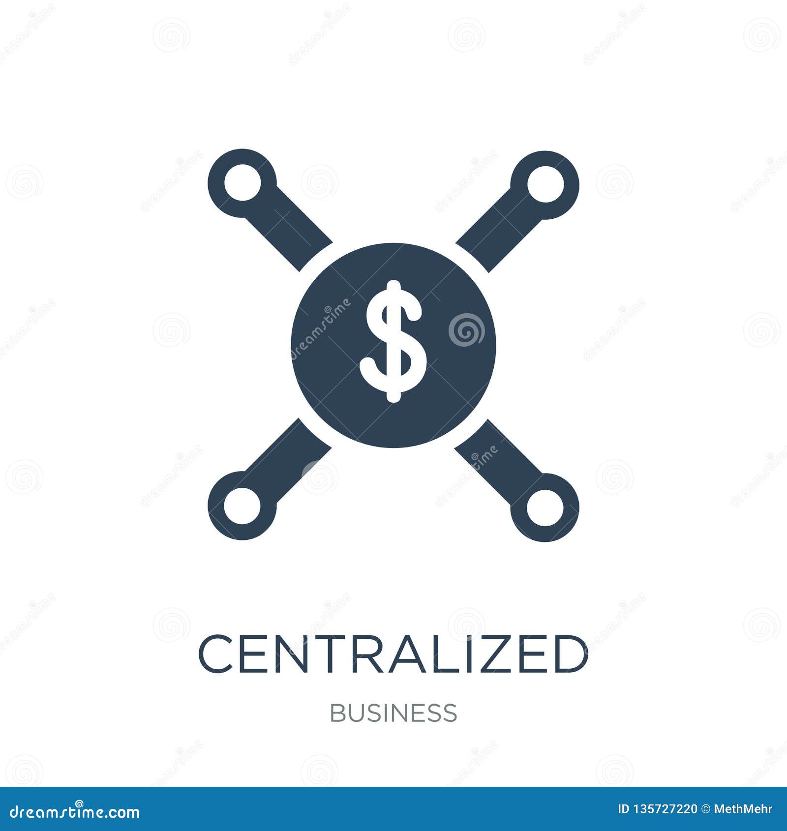 Centralized Connections Icon in Trendy Design Style. Centralized ...