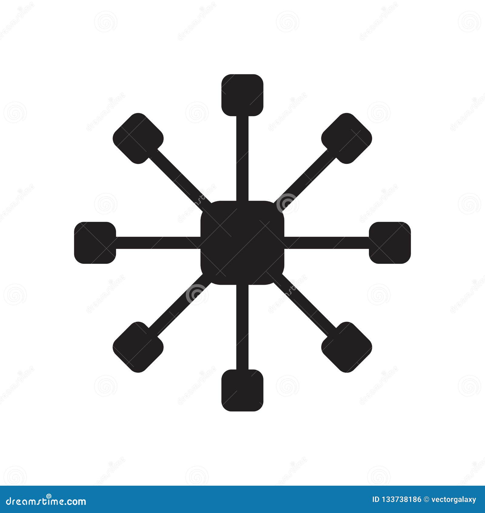 Centralized Connections Icon On White Background. Simple Element ...