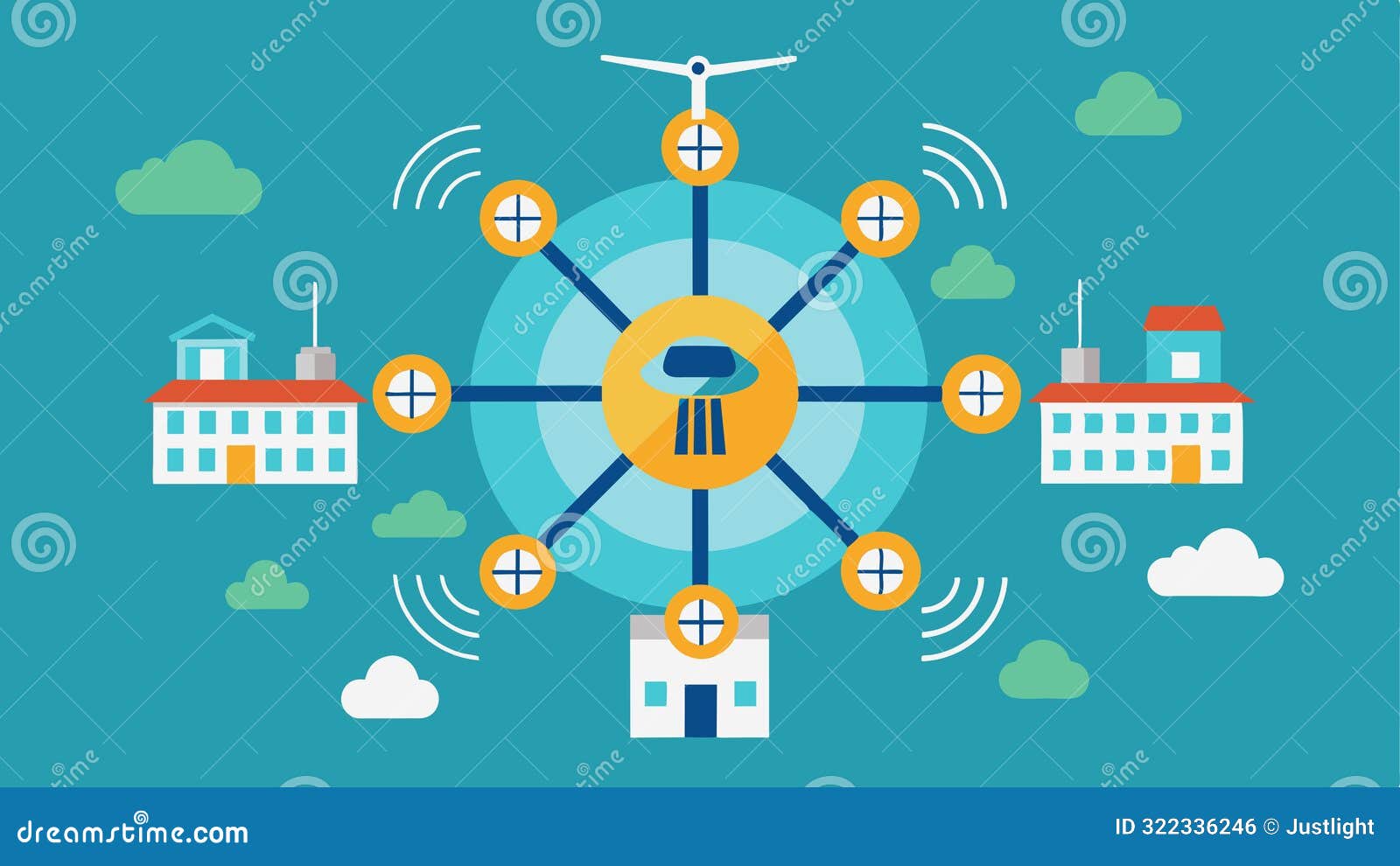 A Centralized Control Hub Manages the Movement of Drones and Ensures ...