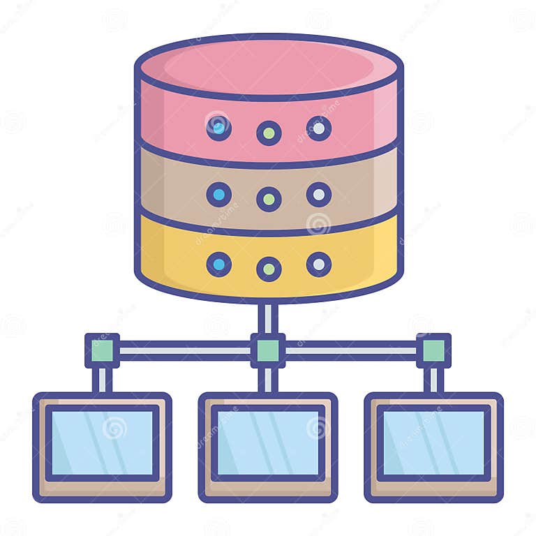 Centralized Database Fill Vector Icon Which Can Easily Modify or Edit ...
