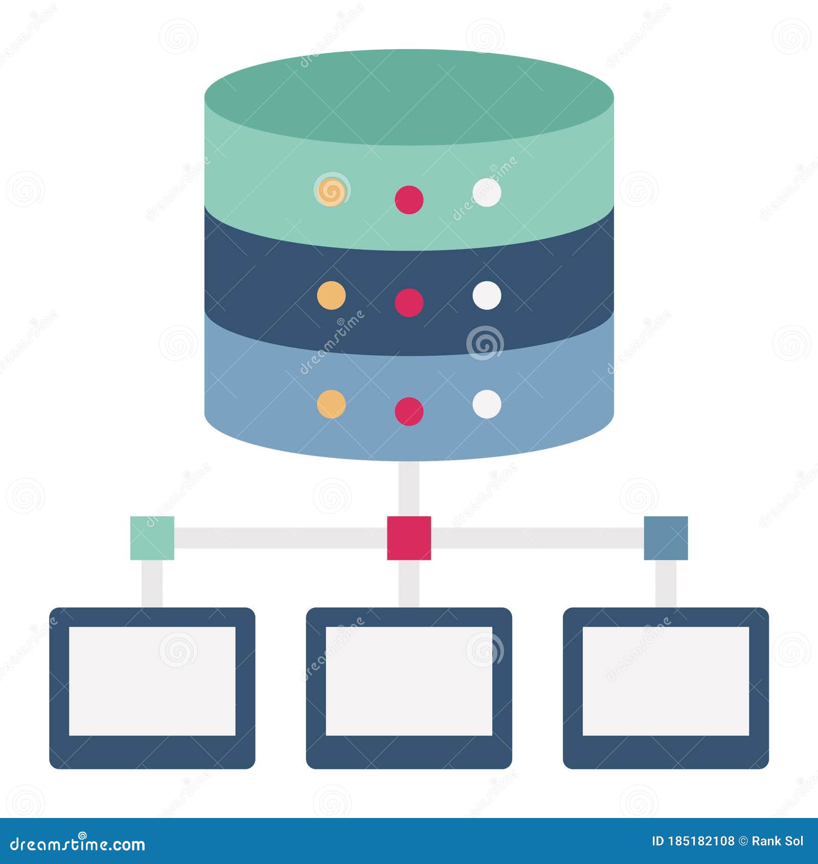 Centralized Database Flat Vector Icon Which Can Easily Modify or Edit ... Centralized Database Flat Vector Icon Which Can Easily Modify or Edit ...
