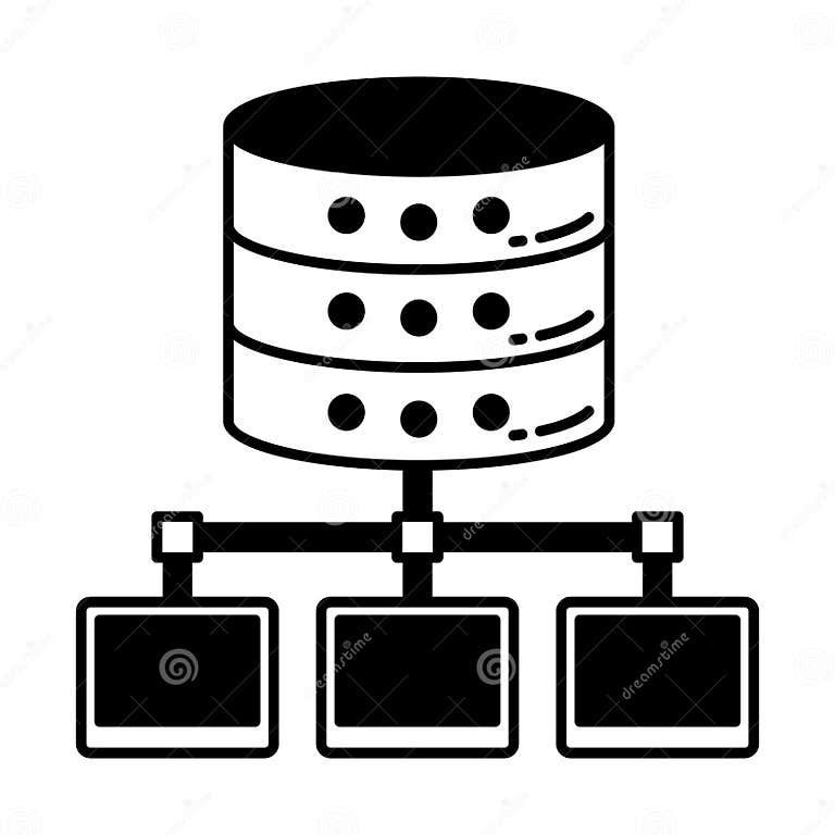 Centralized Database Vector Icon Which Can Easily Modify or Edit Stock ...