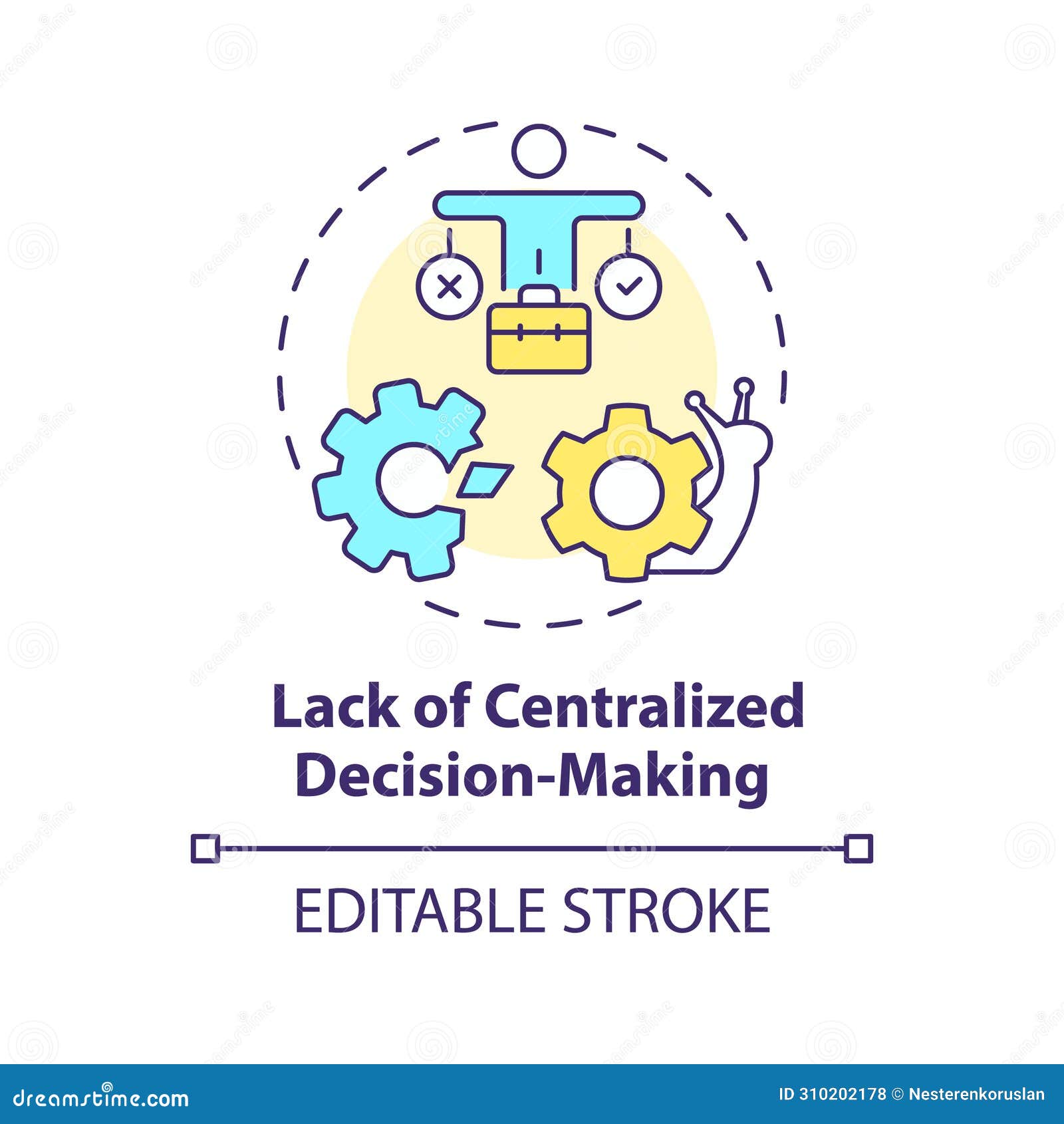 Centralized Decision-making Lack Multi Color Concept Icon Stock Vector ...