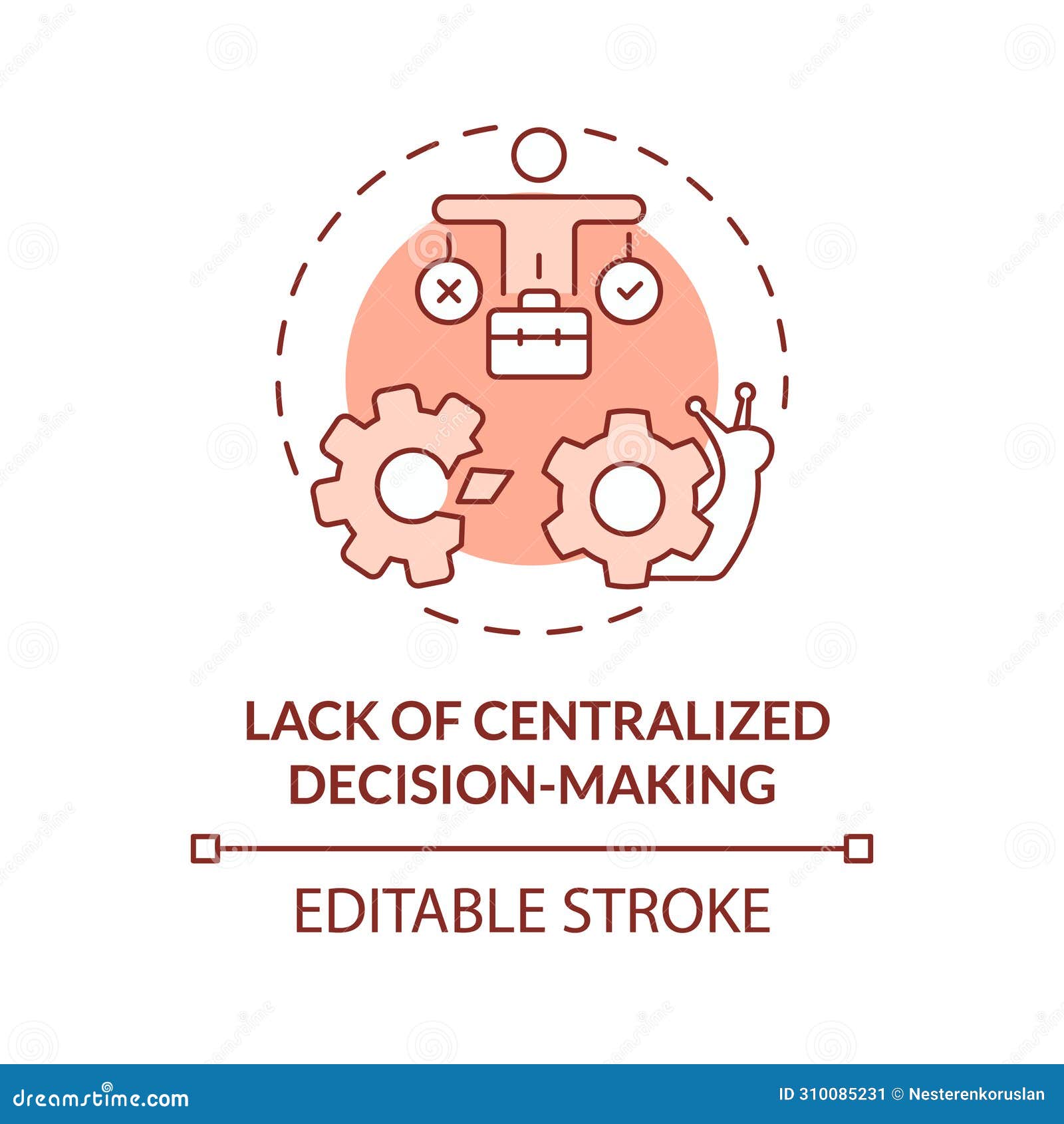 Centralized Decision-making Lack Red Concept Icon Stock Vector ...