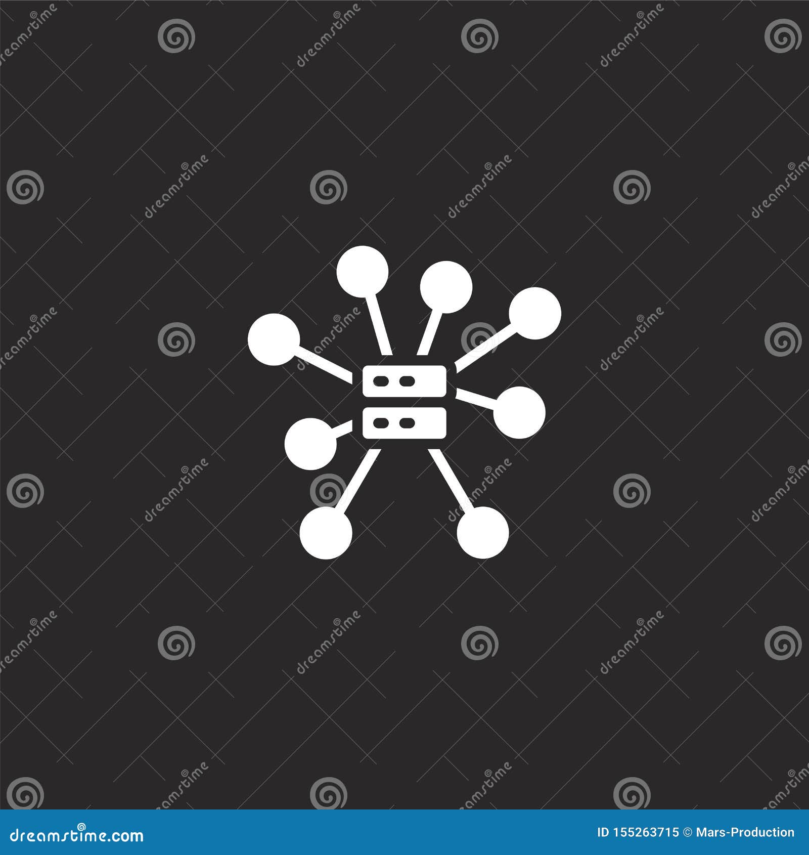 Centralized Connections Icon On White Background. Simple Element ...